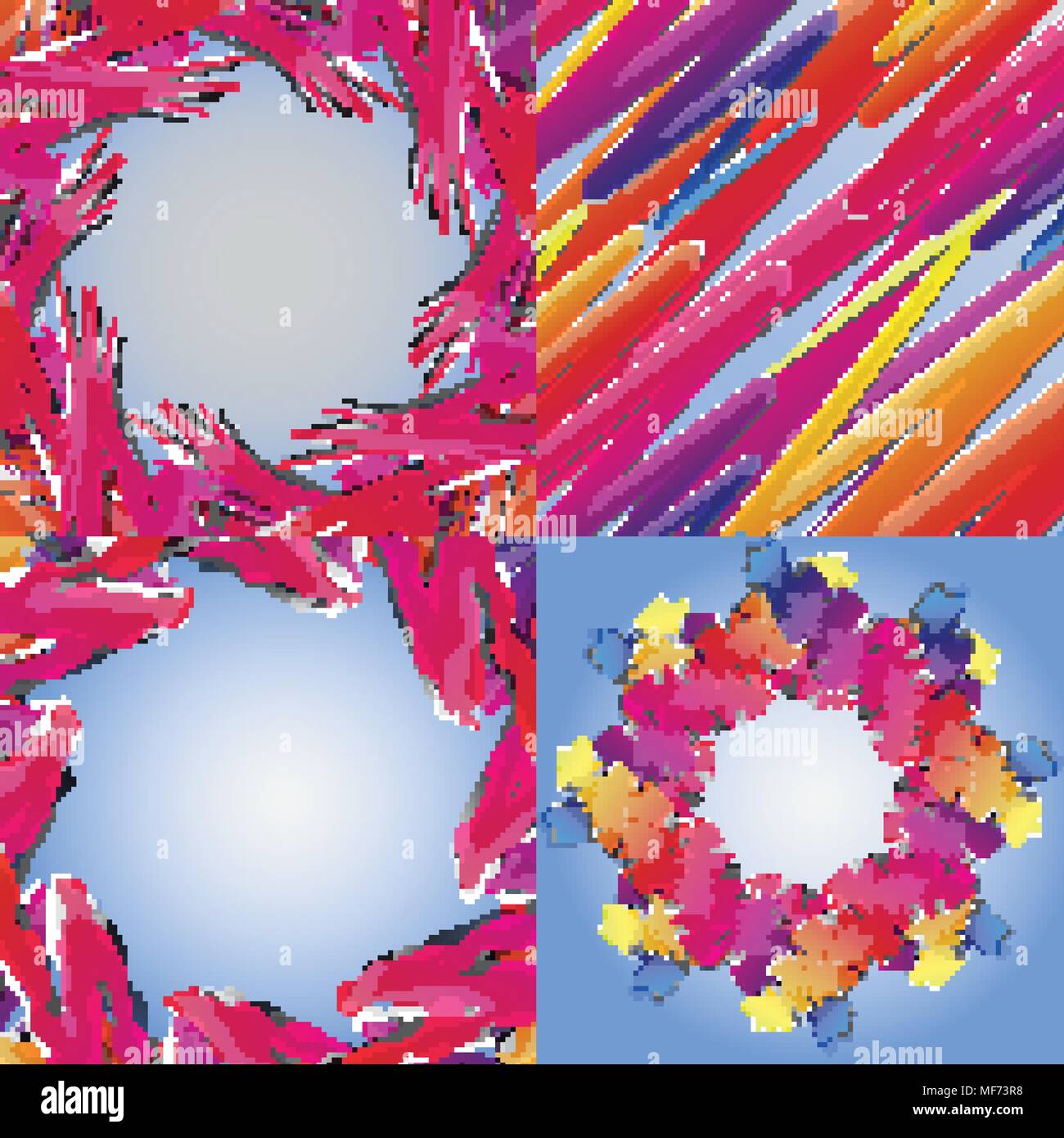 Set of Abstract modern wave colorful background. Vector illustration ...