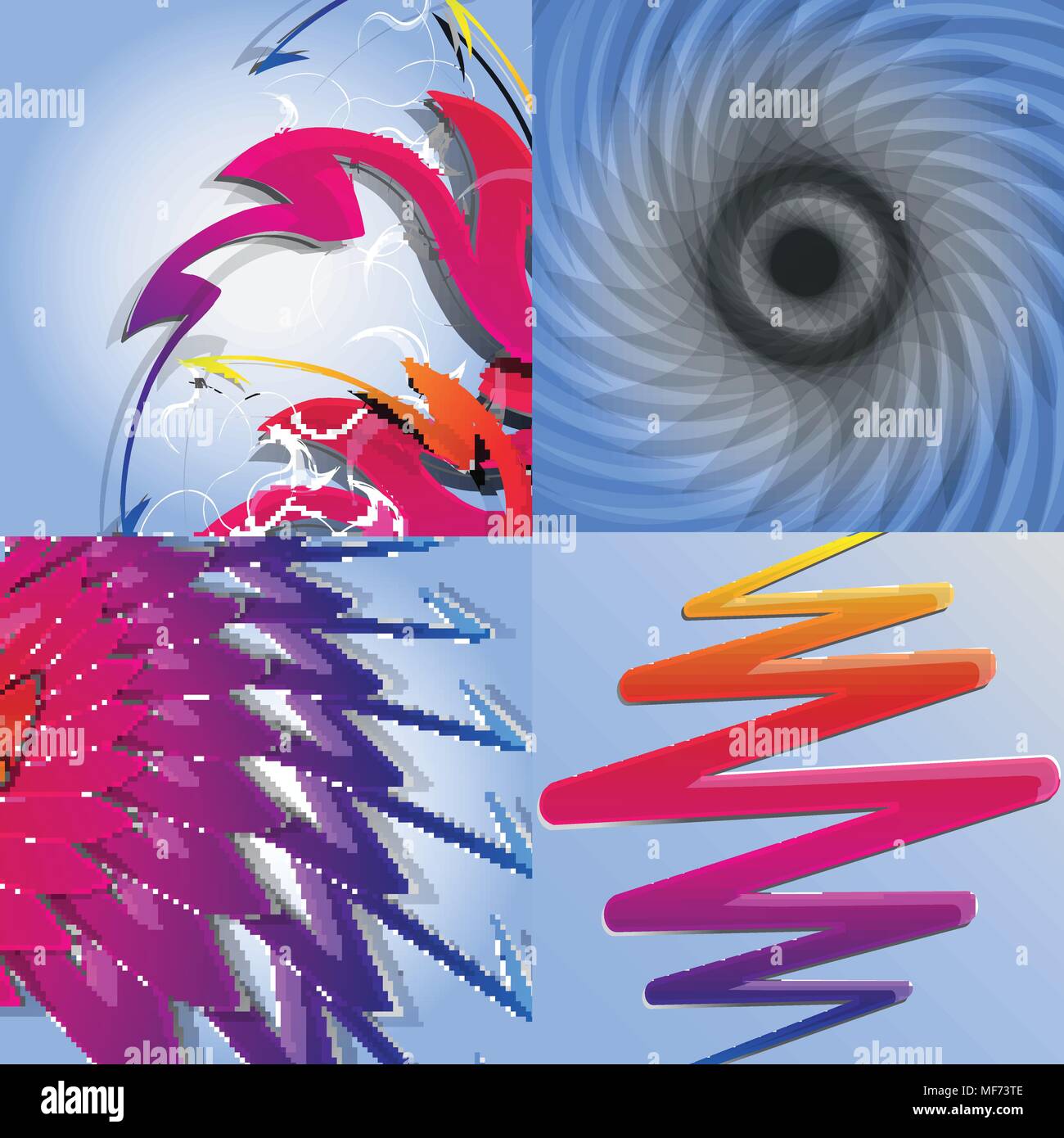 Set of Abstract modern wave colorful background. Vector illustration ...