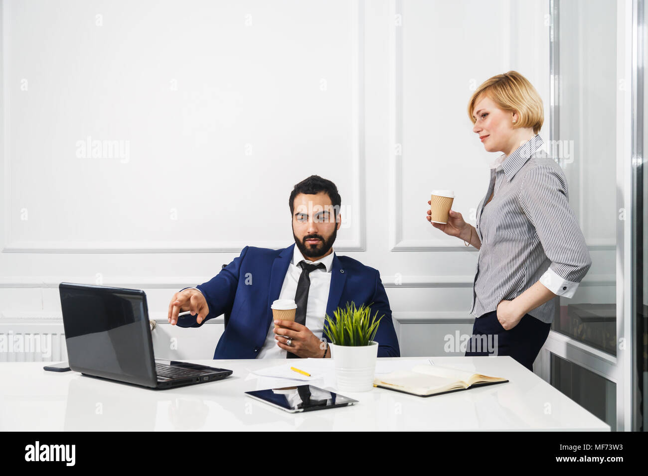 The Working Moments in Office Stock Photo - Alamy