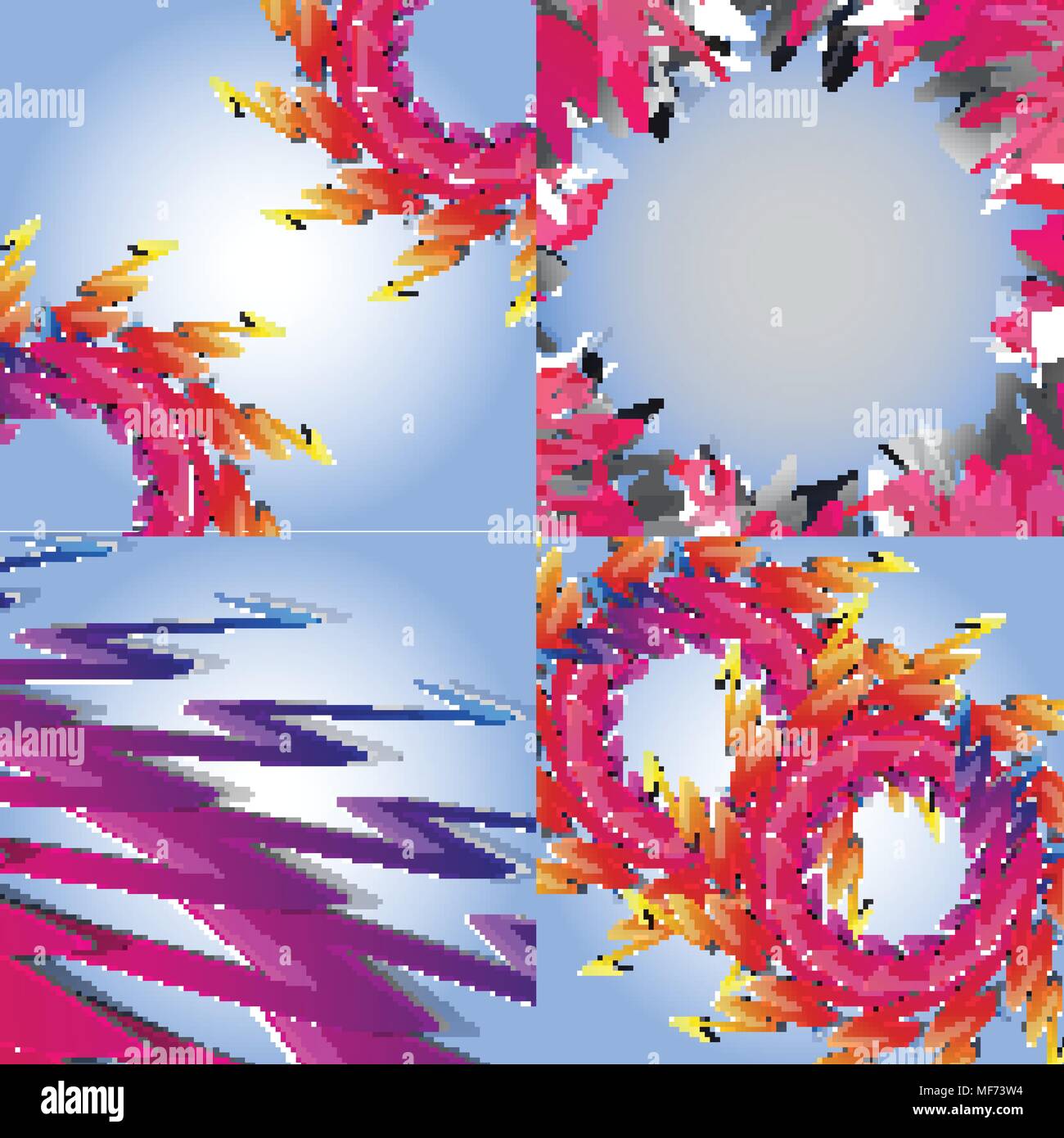 Set of Abstract modern wave colorful background. Vector illustration ...