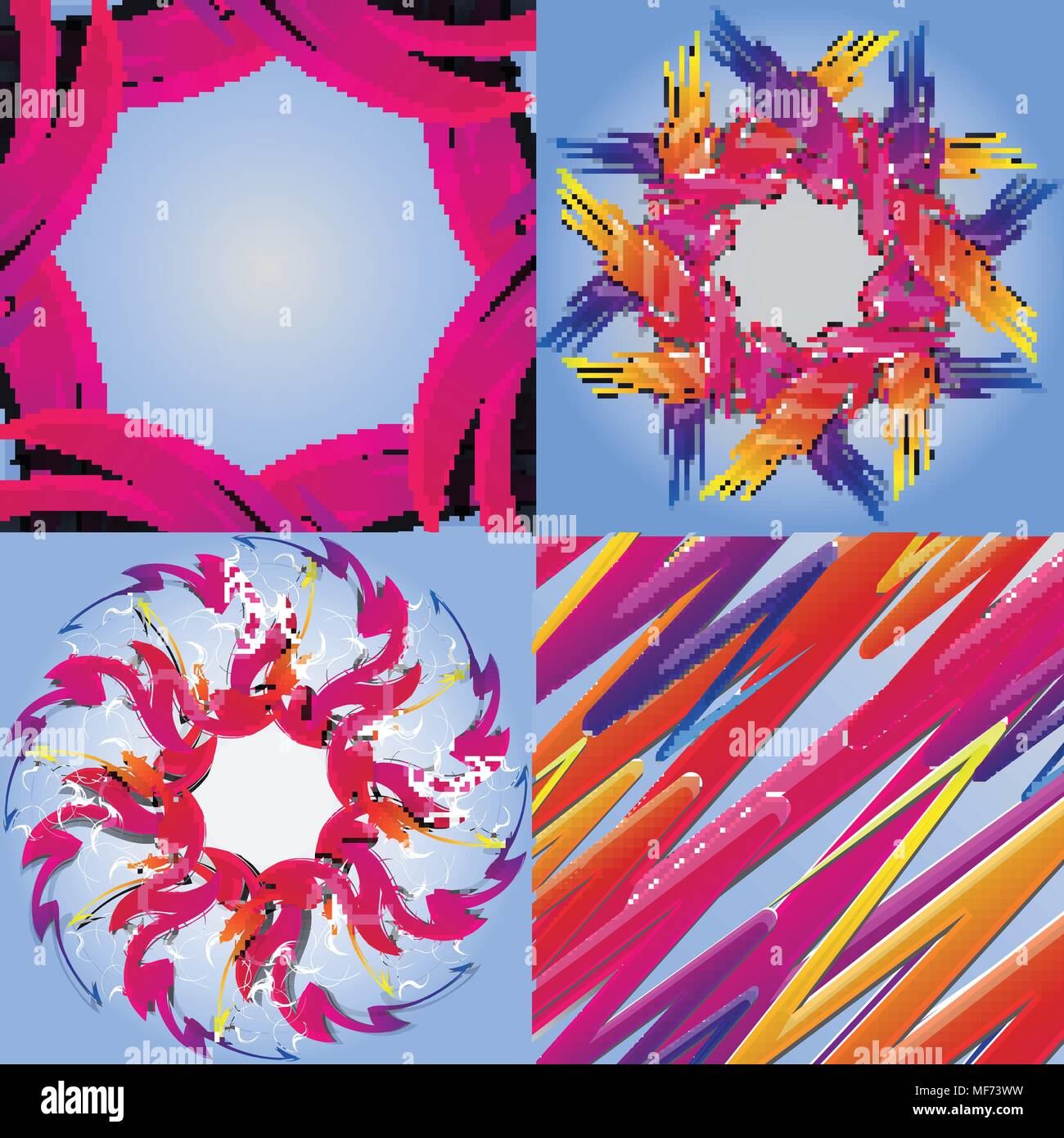 Set of Abstract modern wave colorful background. Vector illustration ...