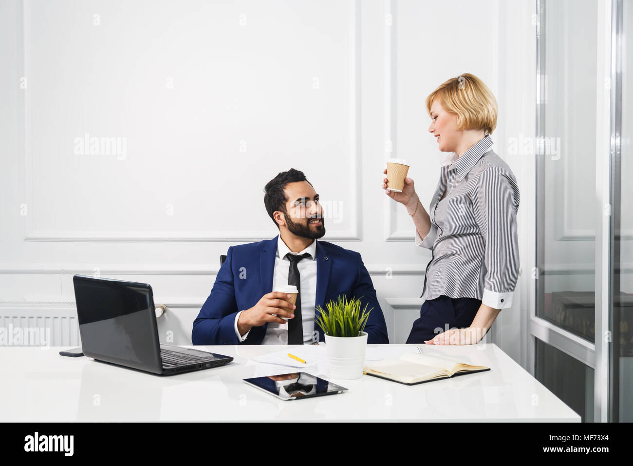The Working Moments in Office Stock Photo - Alamy