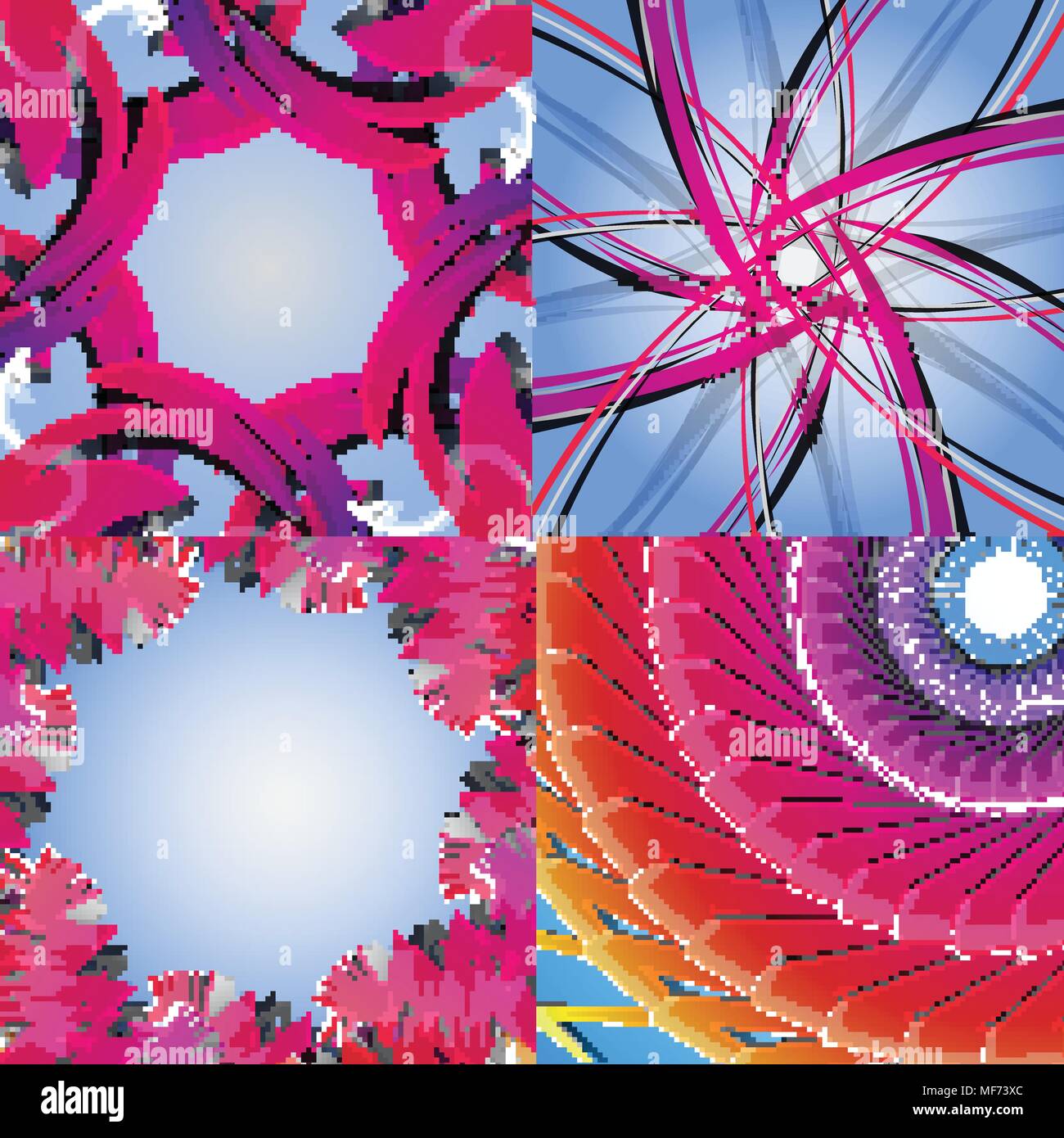 Set of Abstract modern wave colorful background. Vector illustration ...