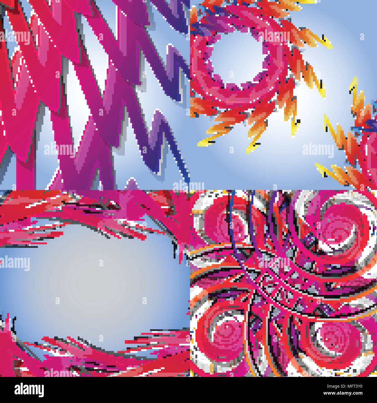 Set of Abstract modern wave colorful background. Vector illustration ...