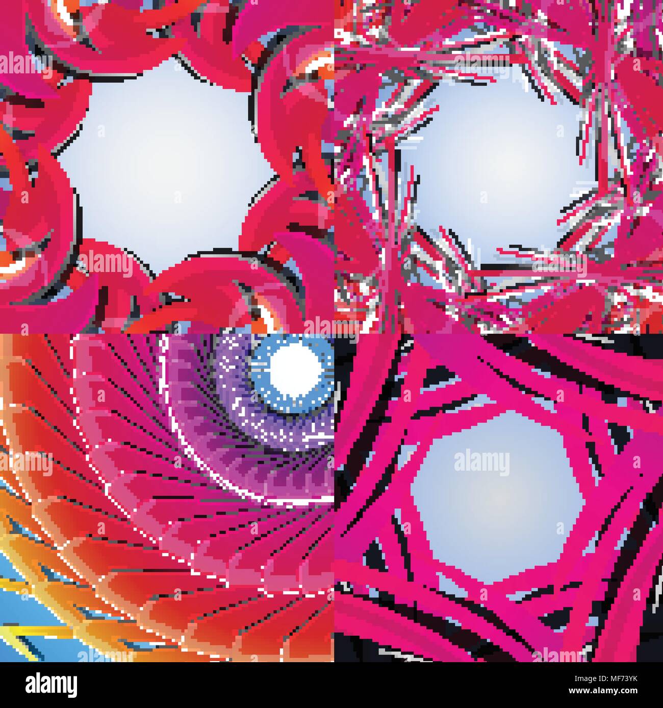 Set of Abstract modern wave colorful background. Vector illustration ...