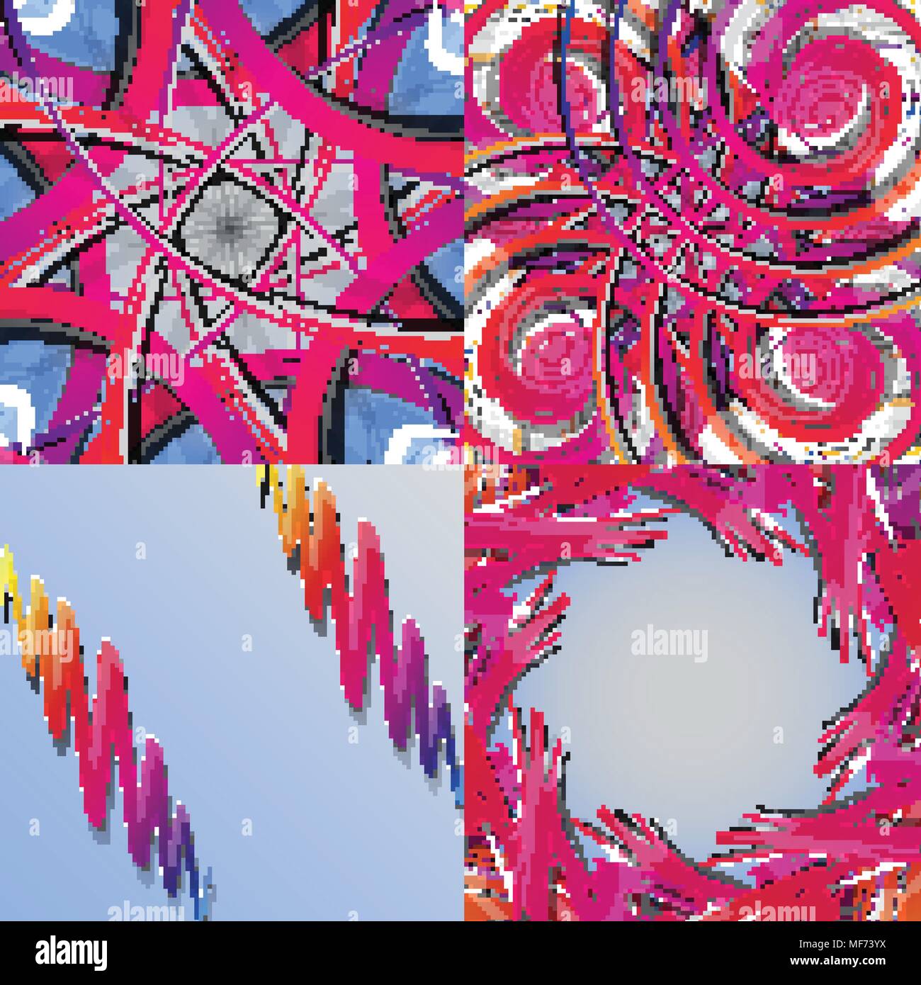 Set of Abstract modern wave colorful background. Vector illustration ...