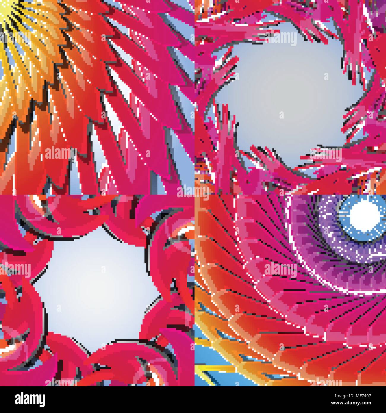 Set of Abstract modern wave colorful background. Vector illustration ...