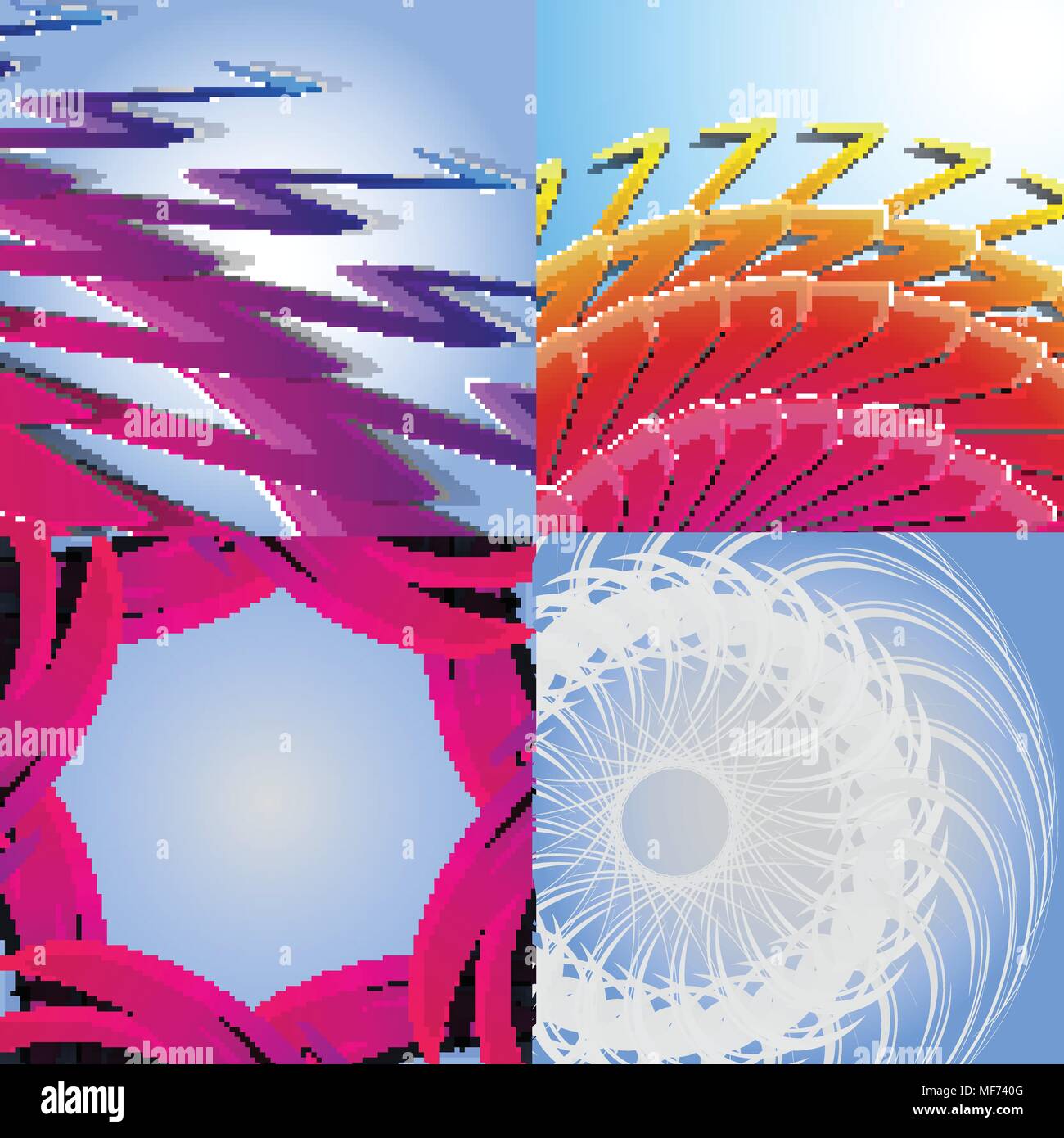 Set of Abstract modern wave colorful background. Vector illustration ...