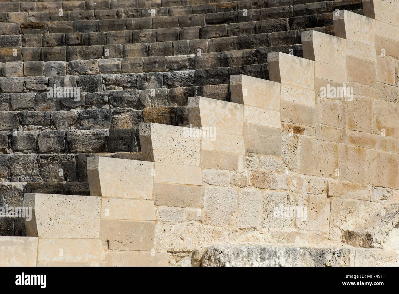 Detail of the ancient Curium amphitheatre in Kourion, Cyprus Stock ...
