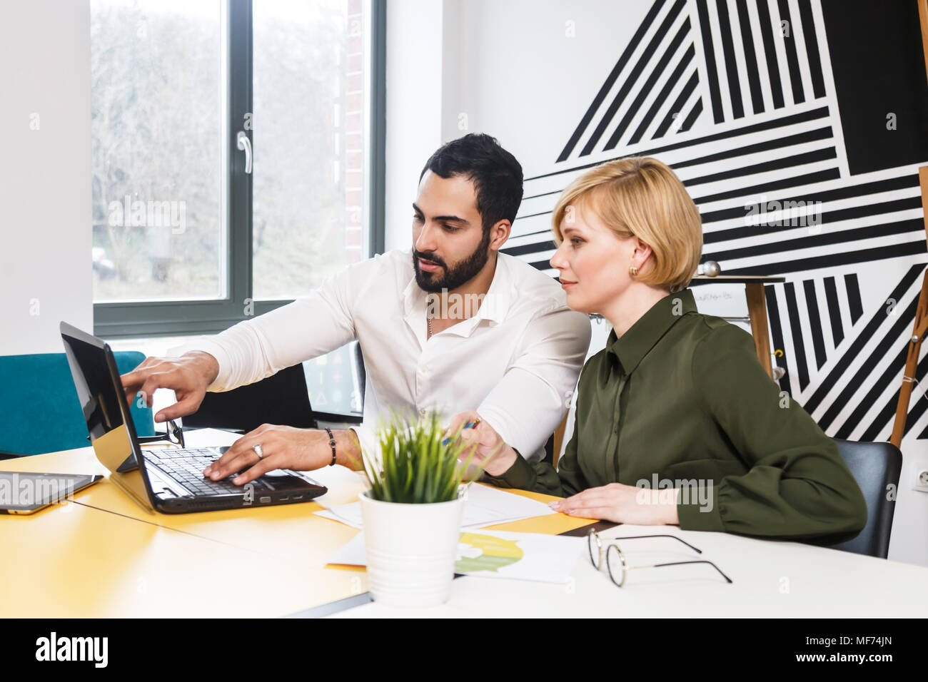 Working in Office Stock Photo - Alamy