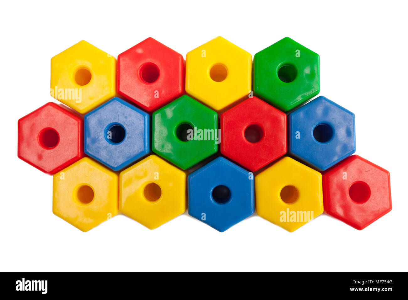 Colored plastic hexagons Stock Photo - Alamy