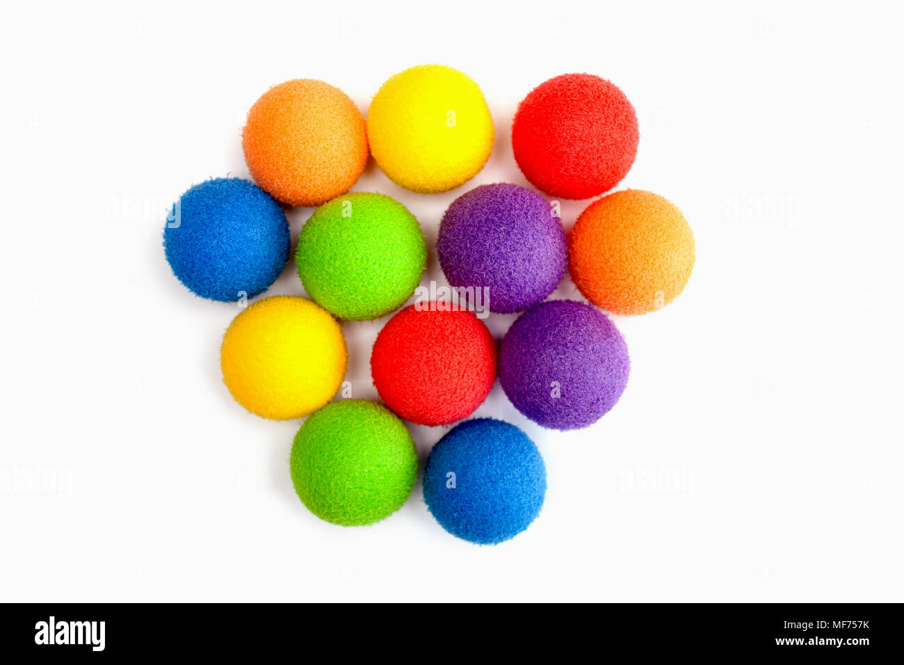 Colored balls on white background, isolated Stock Photo - Alamy