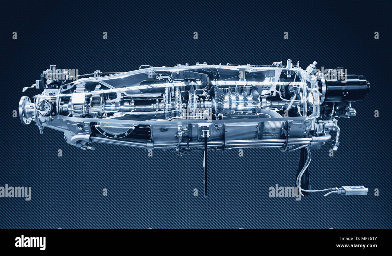 Turbine Engine Profile blue colored. Aviation Technologies. Aircraft ...