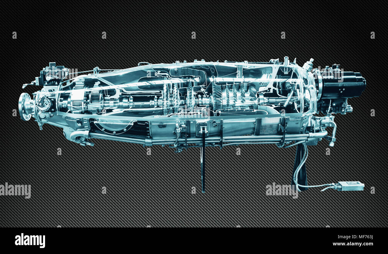 Turbine Engine Profile blue colored. Aviation Technologies. Aircraft ...