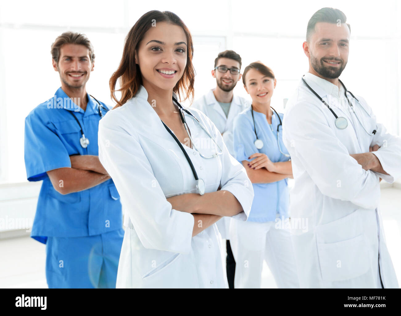 bottom view.professional team of doctors medical center Stock Photo - Alamy