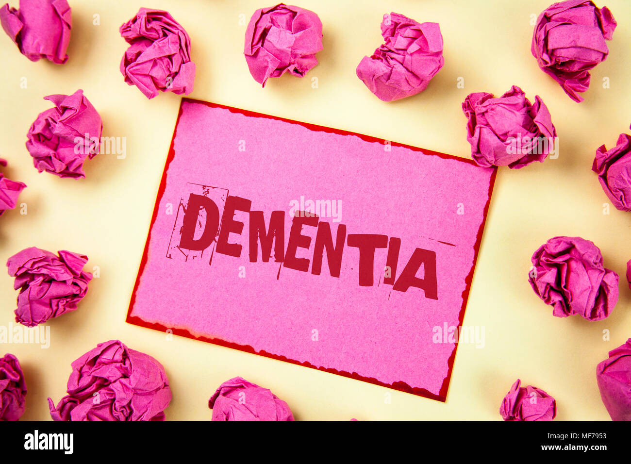 Writing note showing Dementia. Business photo showcasing Long term ...