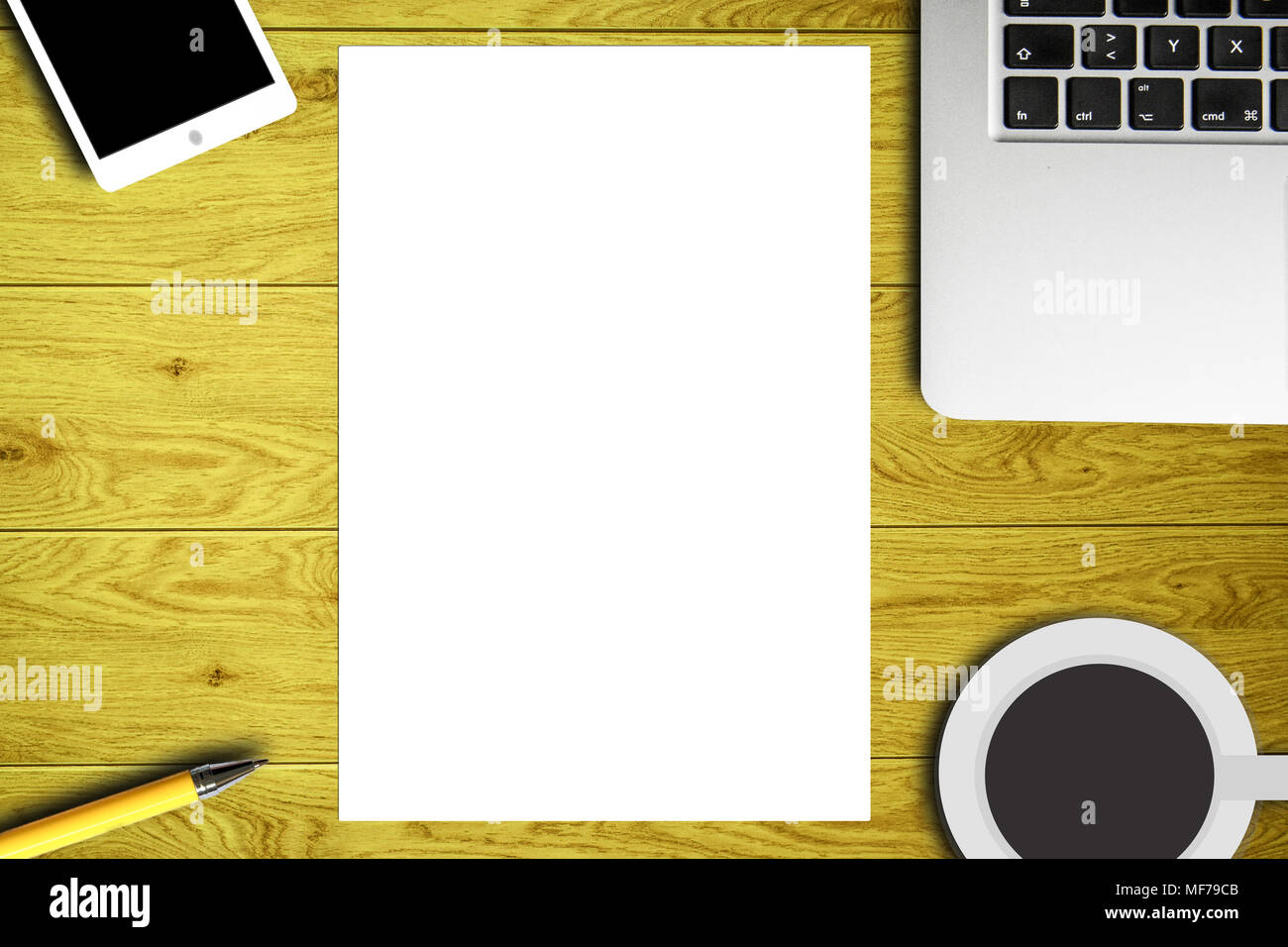 Office documents and blank sheet to write text Stock Photo - Alamy