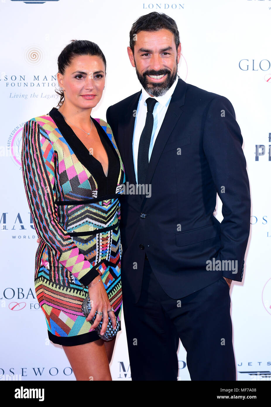 Robert Pires and Jessica Lemarie attending the Nelson Mandela Global ...