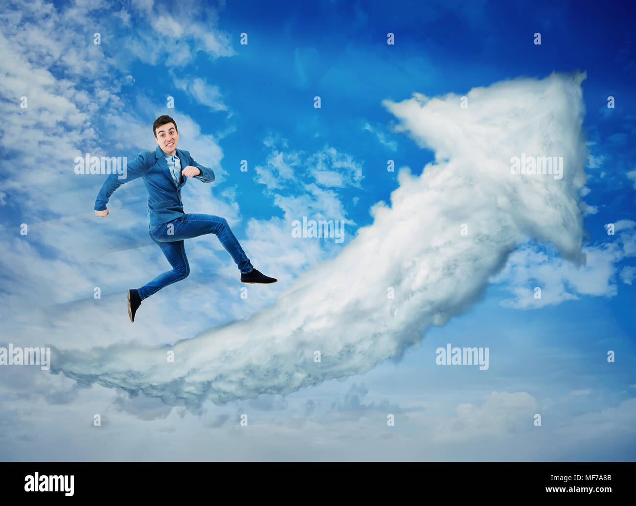 Businessman jump forward future hi-res stock photography and images - Alamy