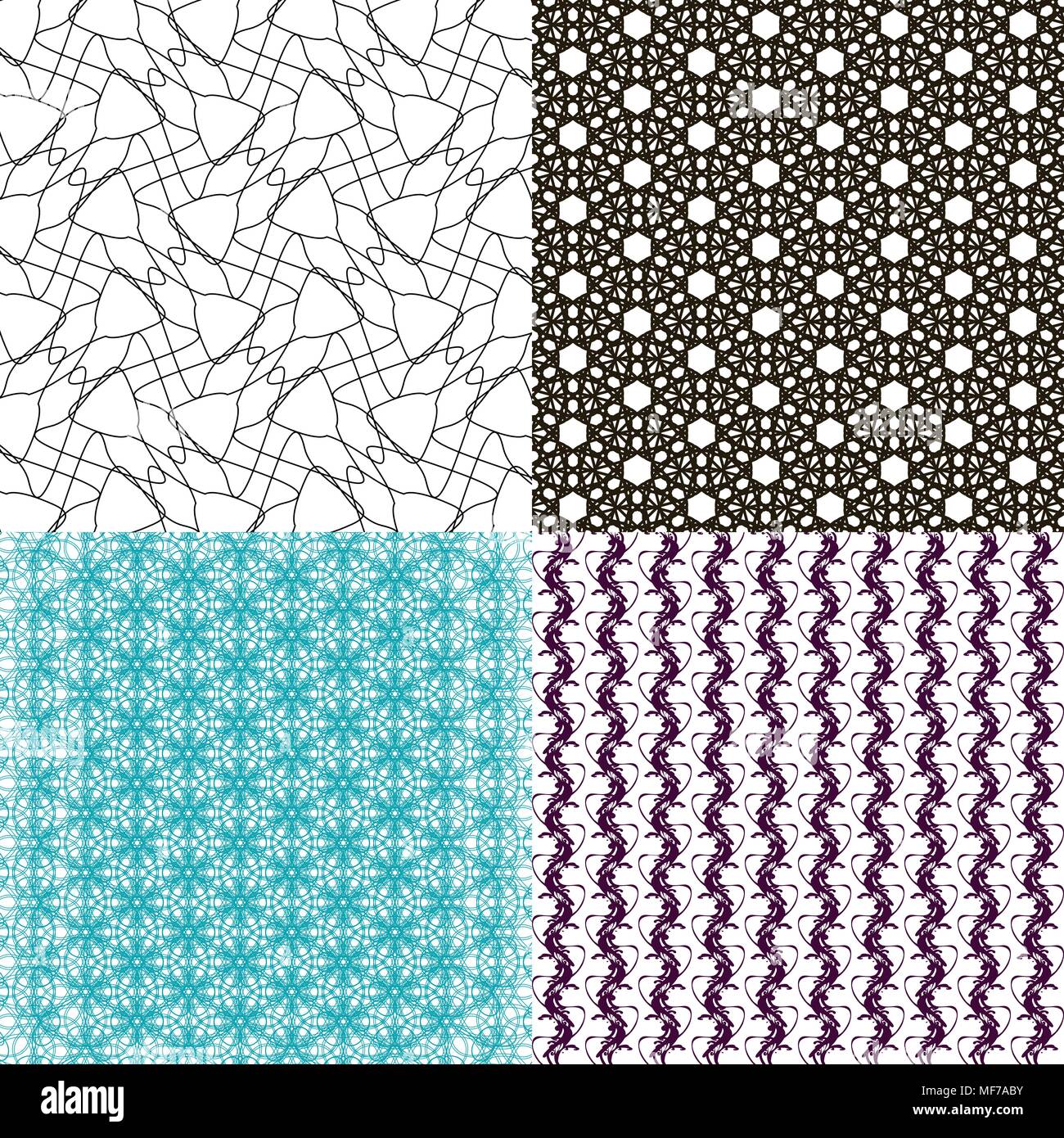 Set of abstract vintage geometric wallpaper pattern background. Vector ...