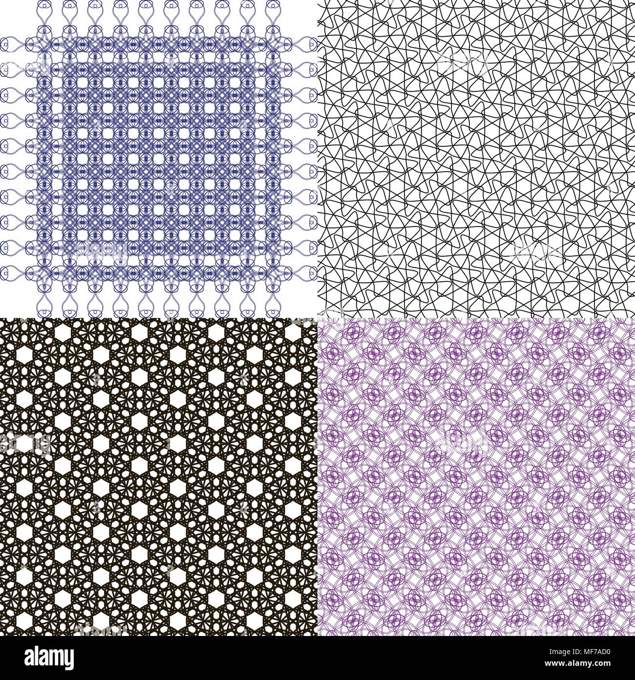 Set of abstract vintage geometric wallpaper pattern background. Vector ...