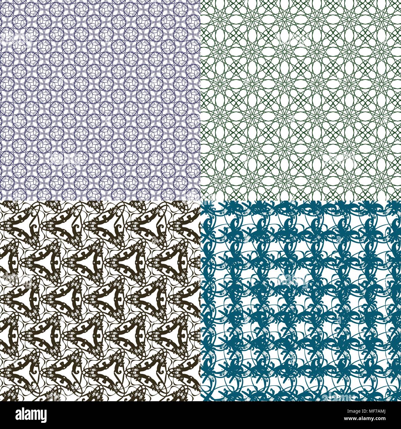 Set of abstract vintage geometric wallpaper pattern background. Vector ...