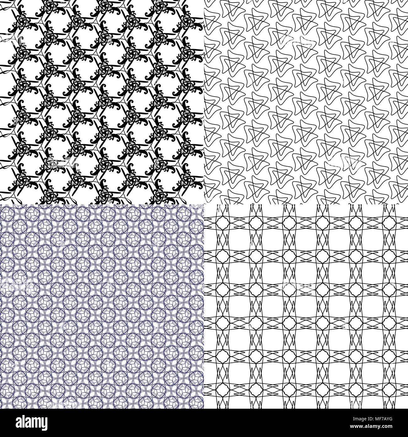 Set of abstract vintage geometric wallpaper pattern background. Vector ...