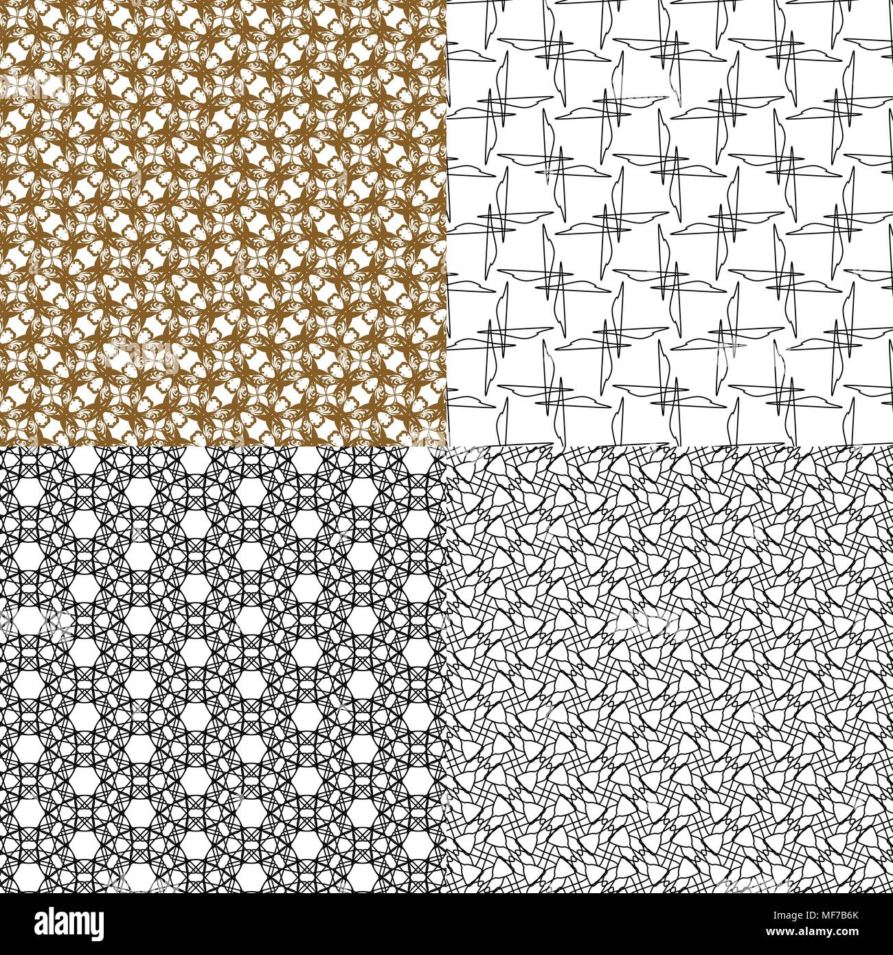 Set of abstract vintage geometric wallpaper pattern background. Vector ...