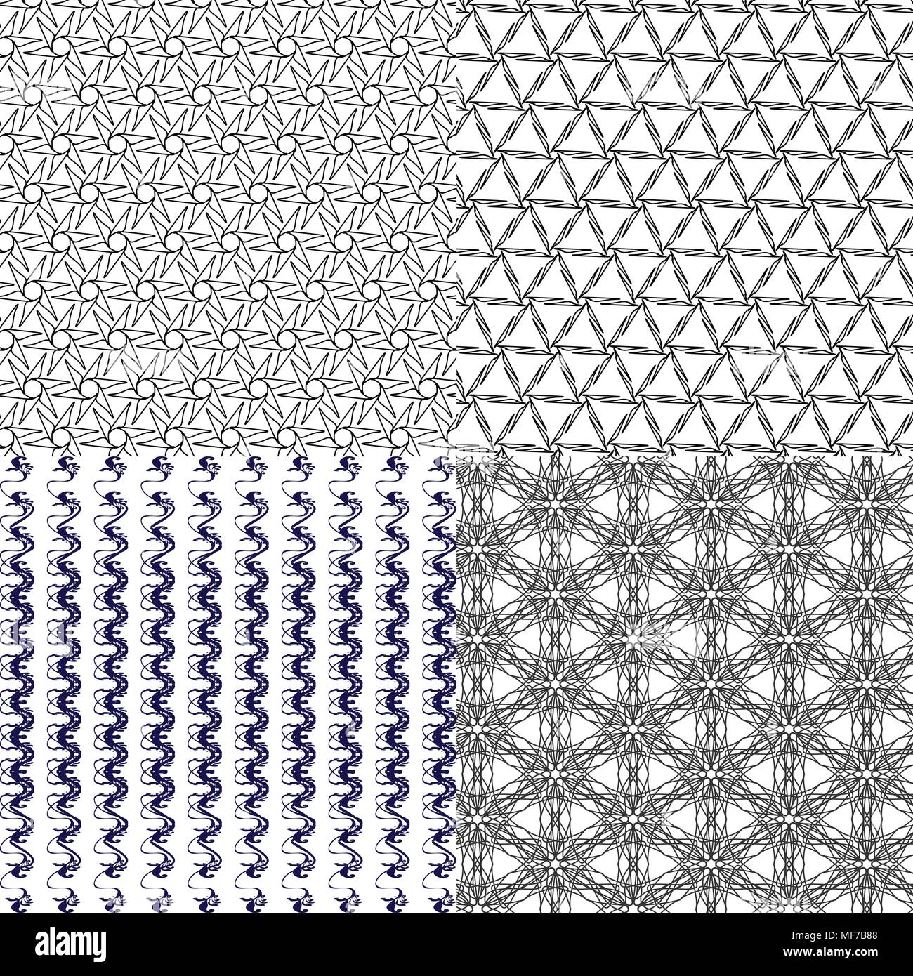 Set of abstract vintage geometric wallpaper pattern background. Vector ...