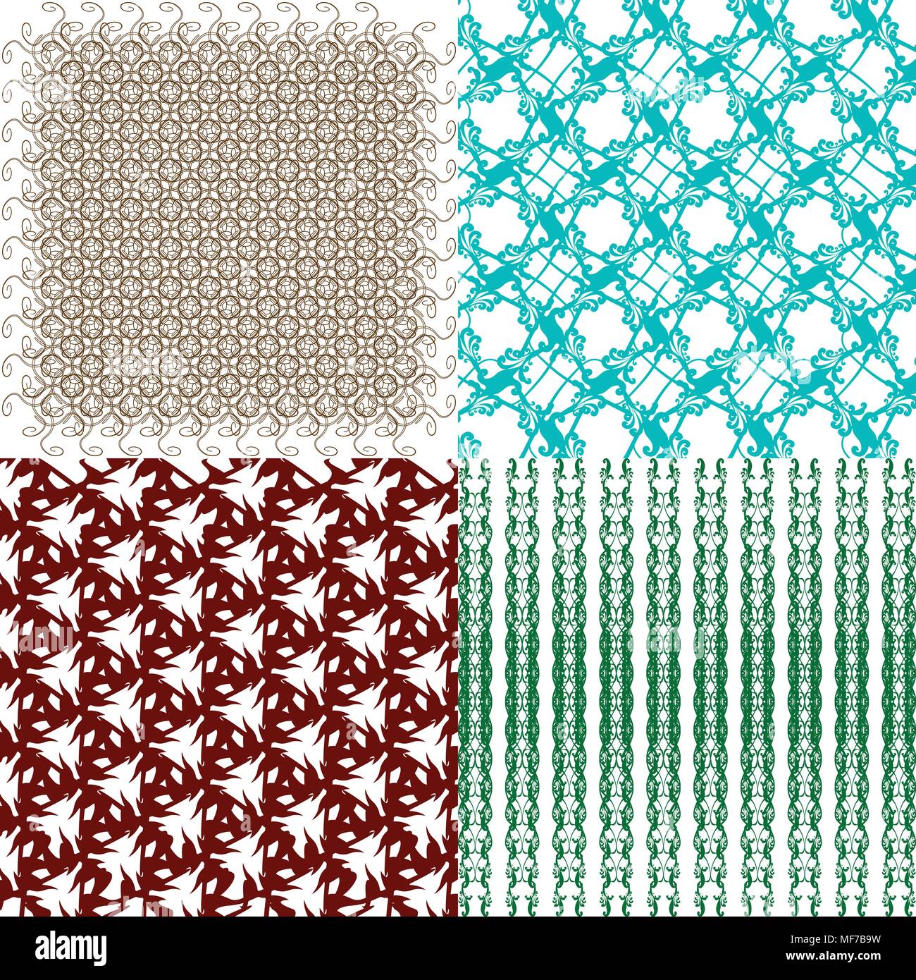 Set of abstract vintage geometric wallpaper pattern background. Vector ...