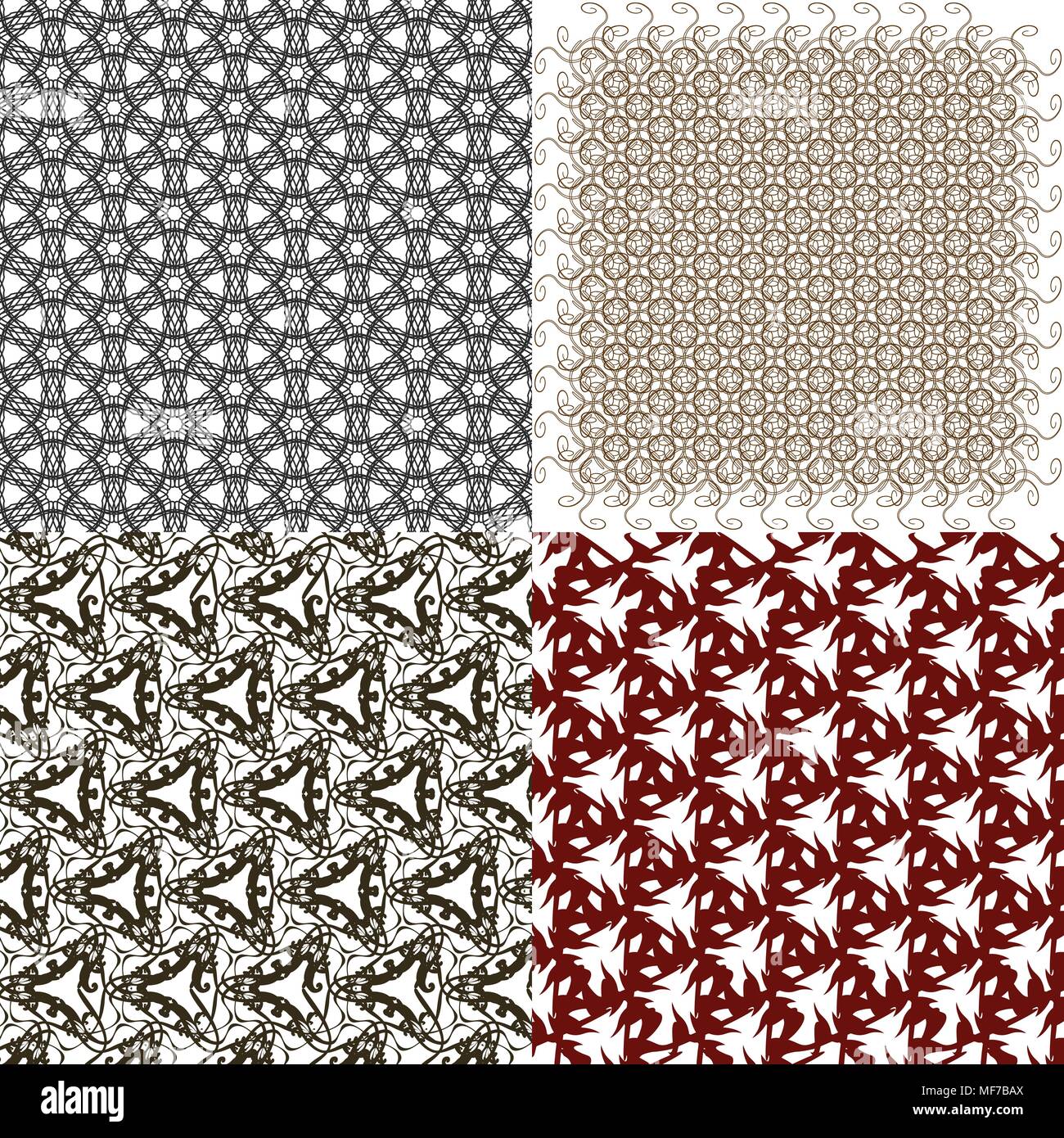 Set of geometric pattern in op art design. Vector illustration art ...