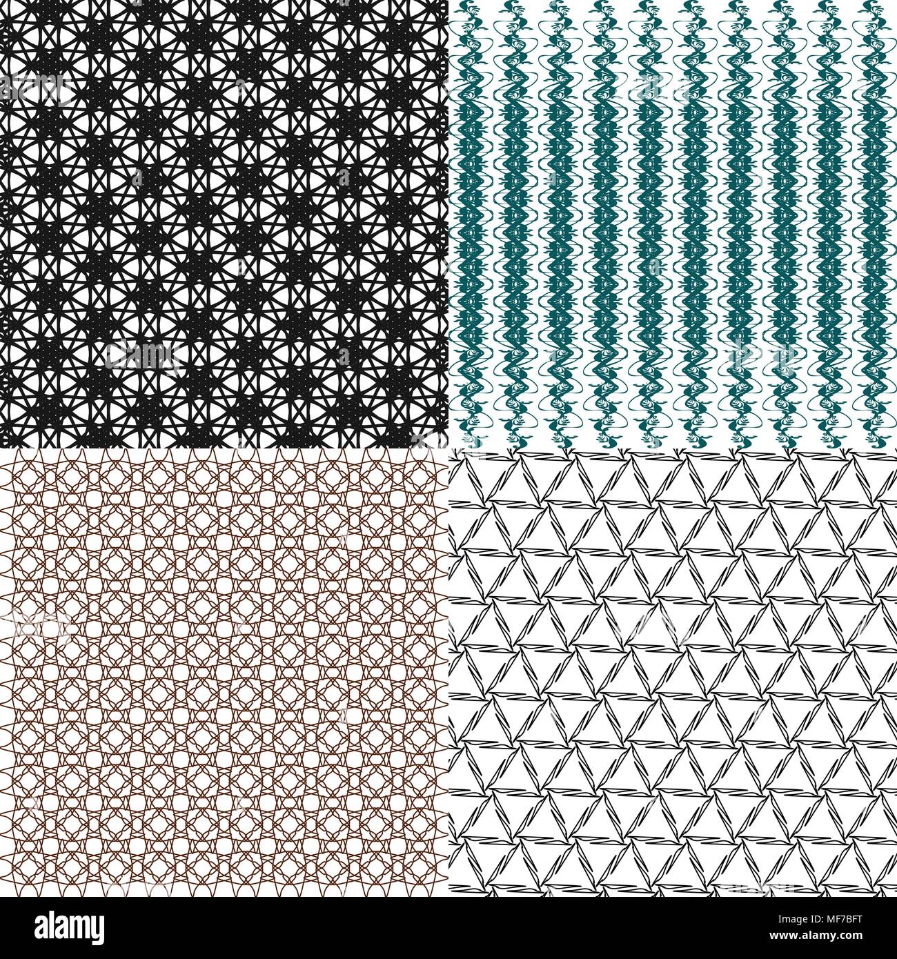 Set of geometric pattern in op art design. Vector illustration art ...