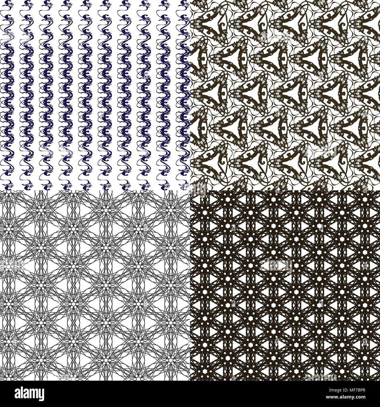 Set of geometric pattern in op art design. Vector illustration art ...