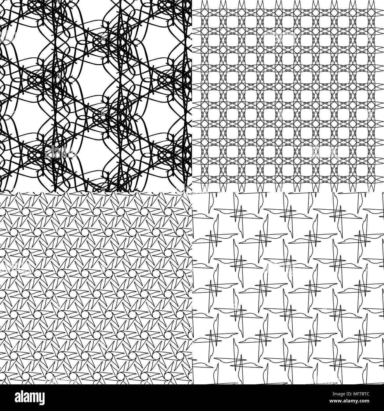 Set of geometric pattern in op art design. Vector illustration art ...