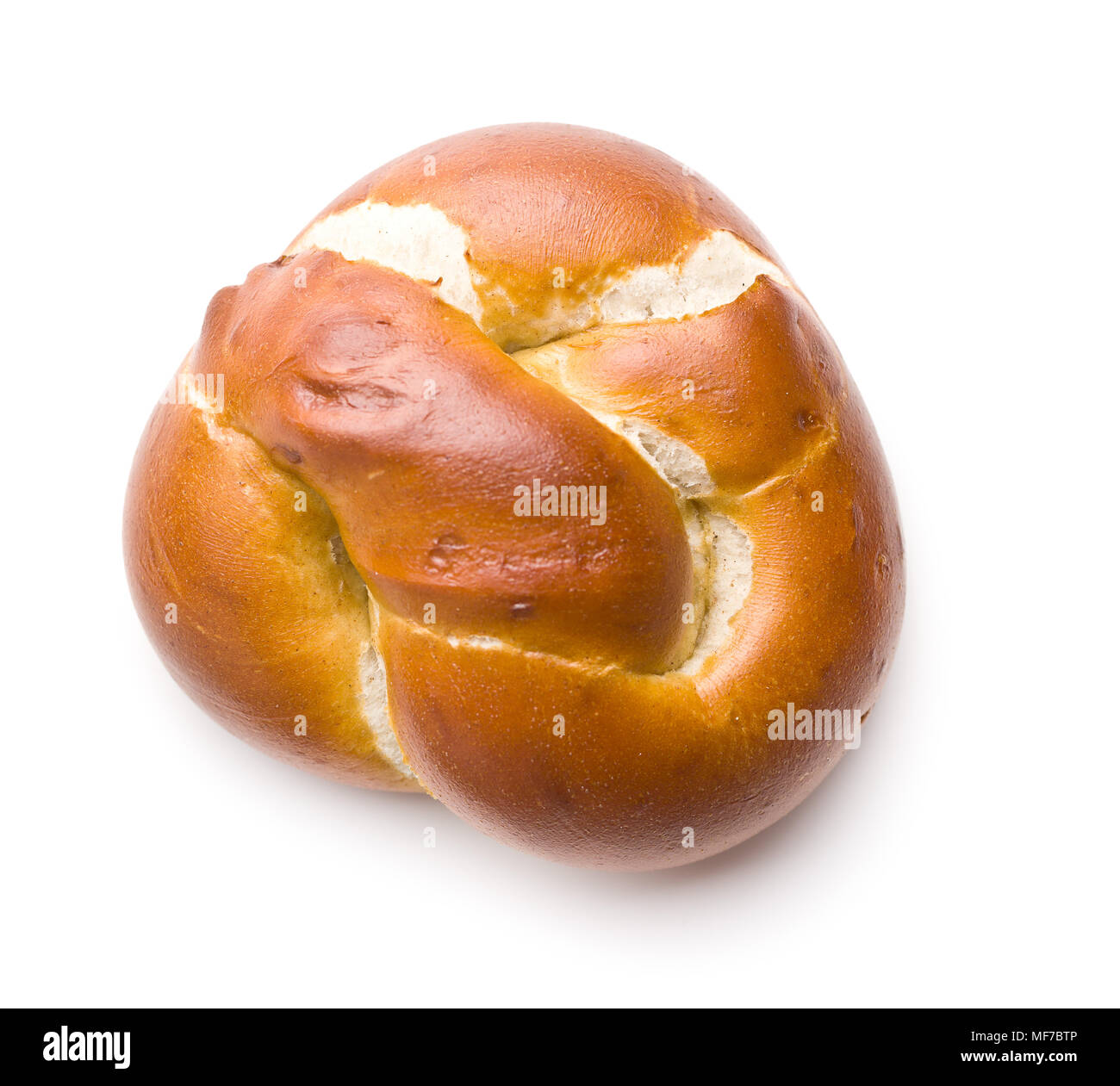 Tasty baked bun isolated on white background Stock Photo - Alamy