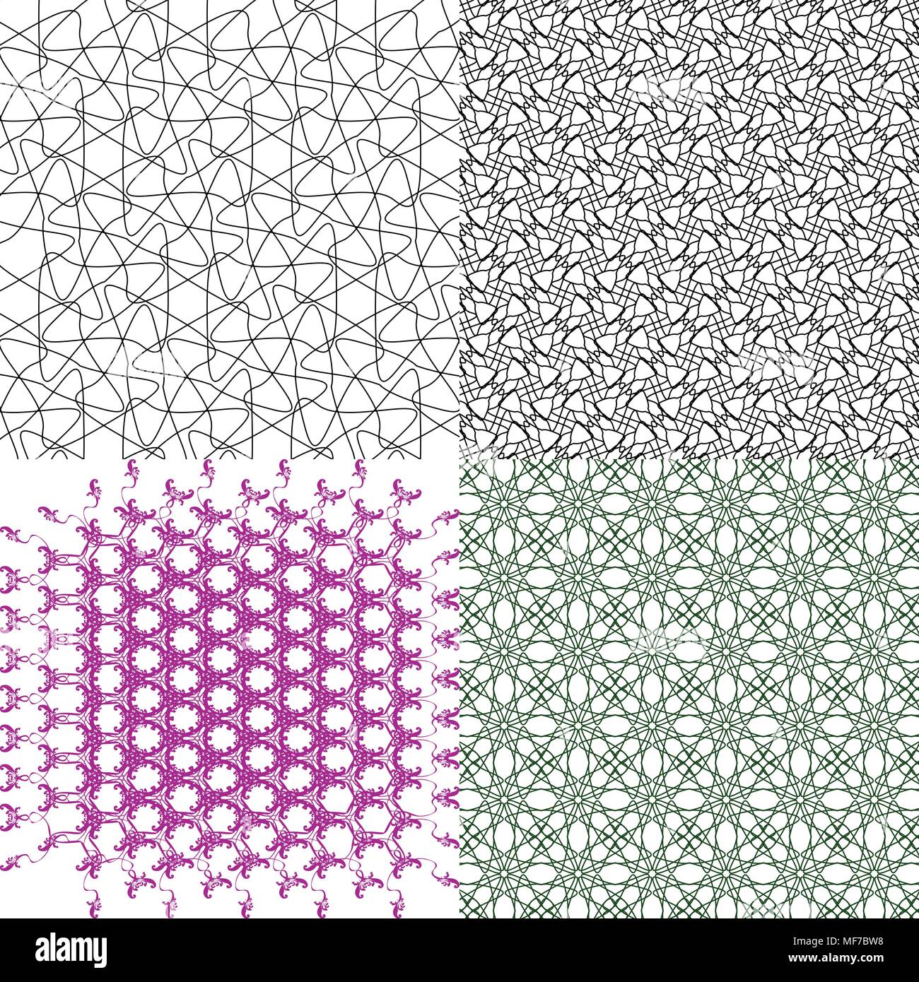Set of geometric pattern in op art design. Vector illustration art ...