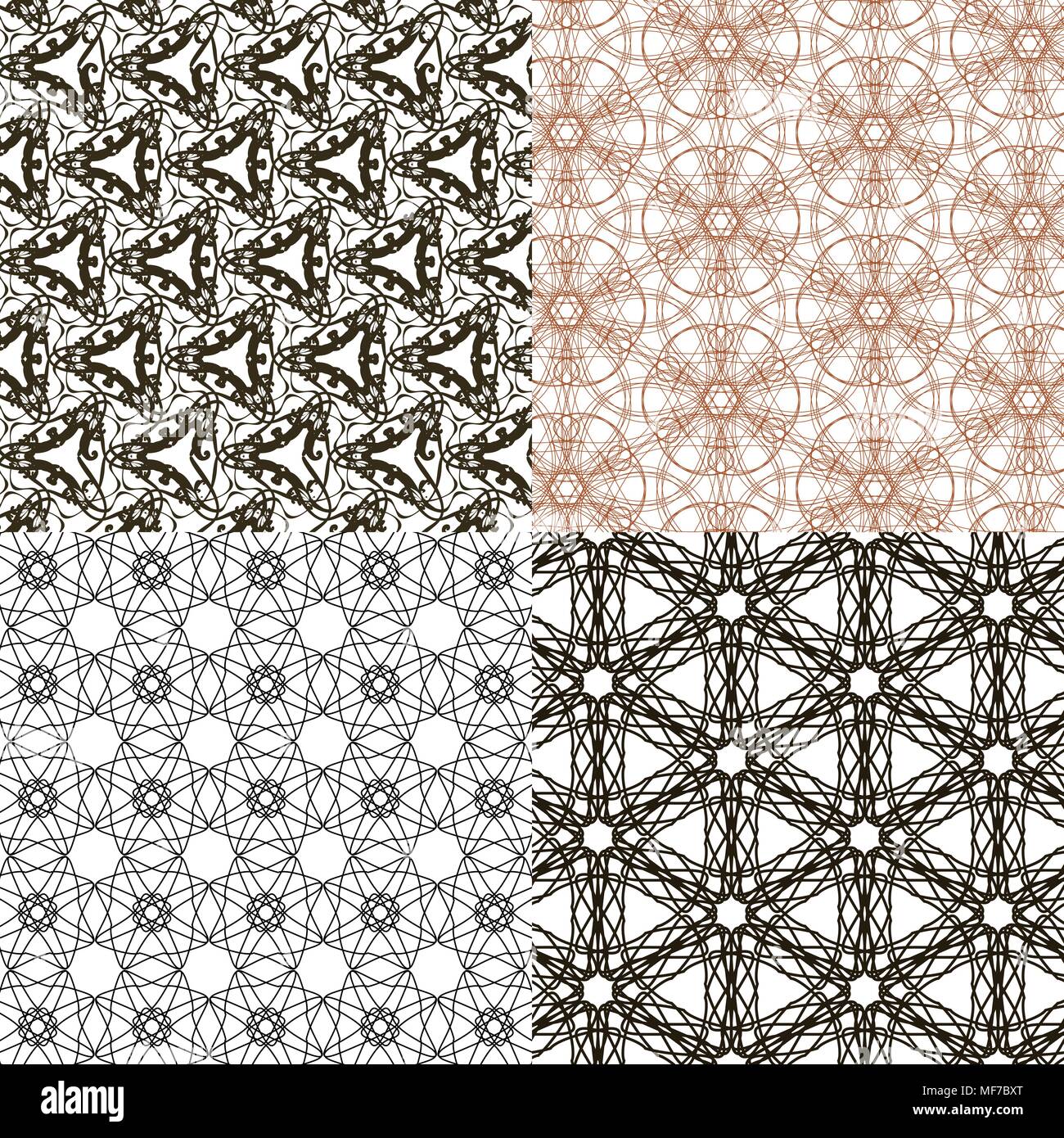 Set of geometric pattern in op art design. Vector illustration art ...