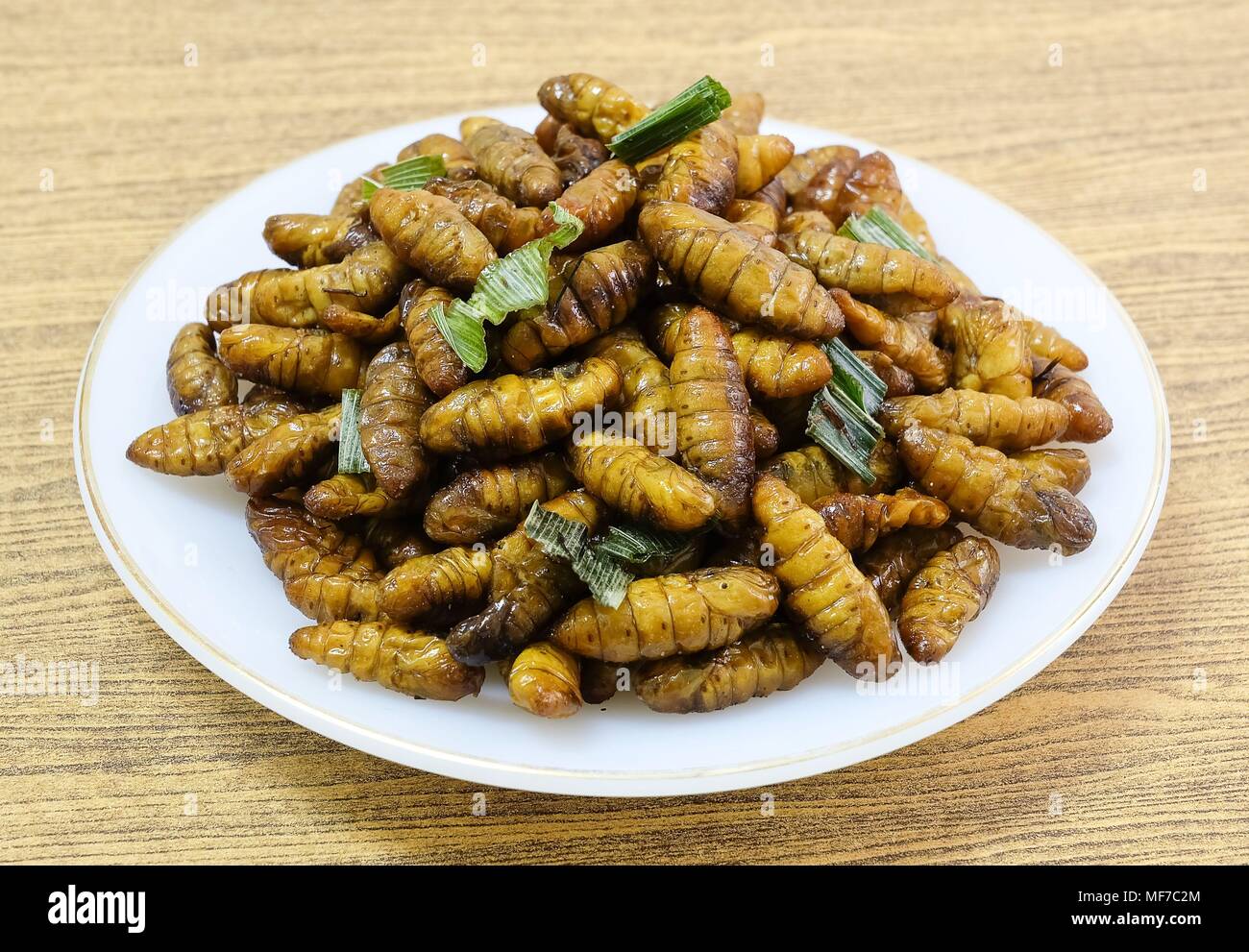 Cuisine and Food, Thai Traditional Deep Fried Marinated Coconut Worms ...