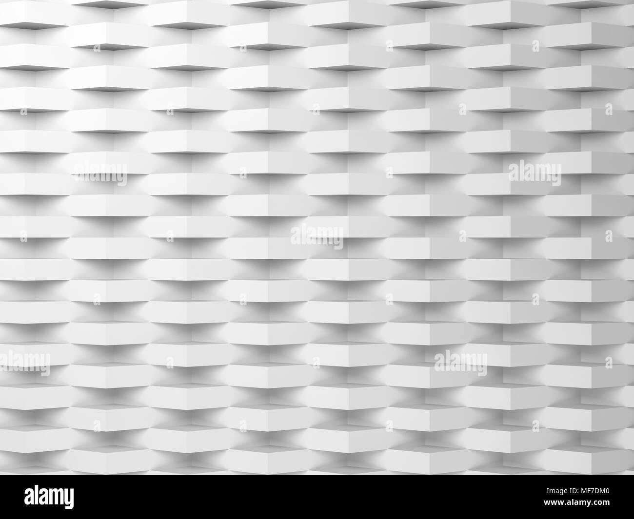 Abstract white digital background, geometric relief pattern, 3d render ...