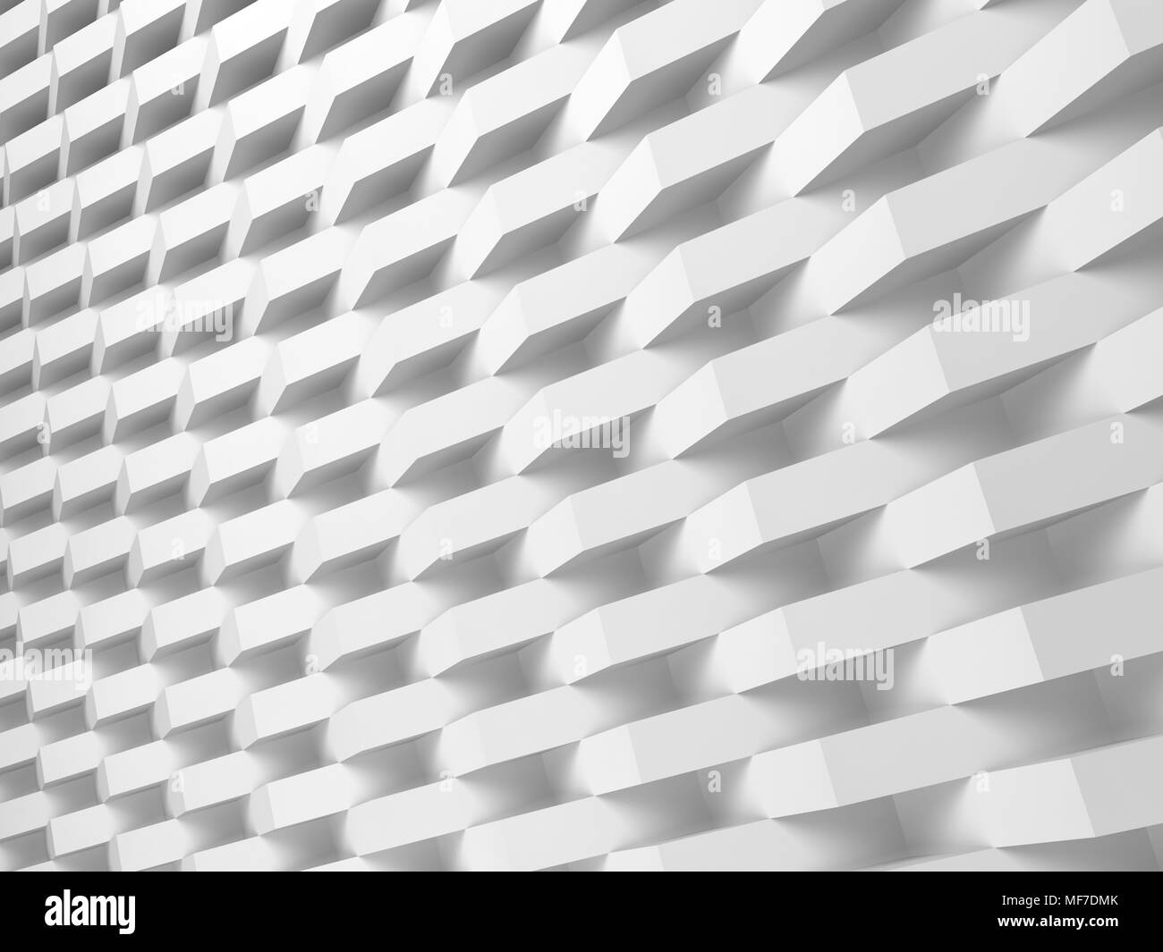 Abstract white background, diagonal geometric relief pattern, corners ...