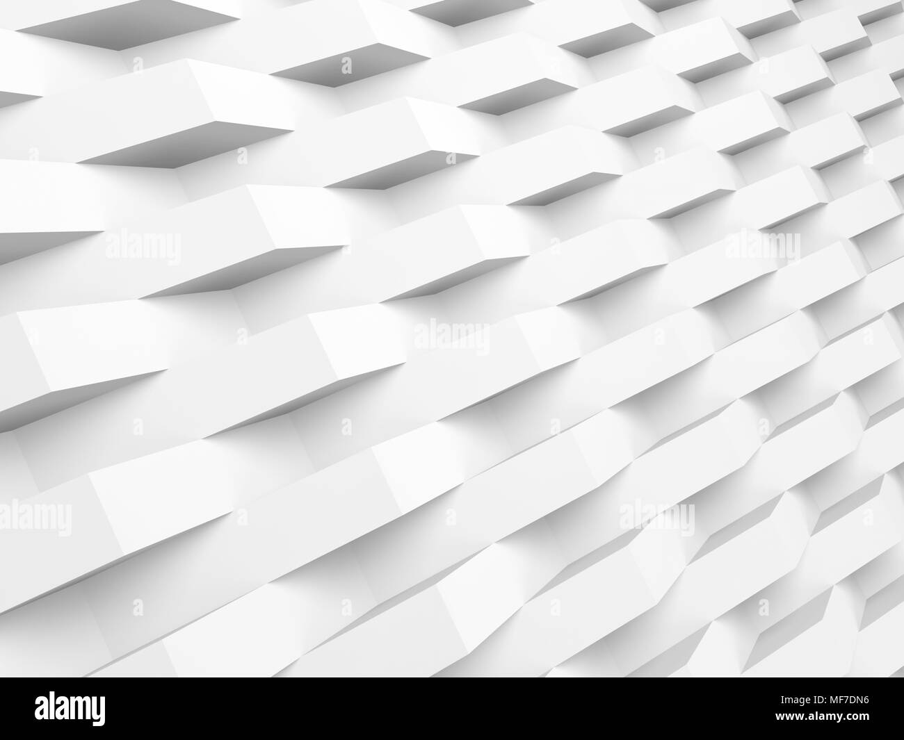 Abstract white background, diagonal geometric relief pattern, corners ...
