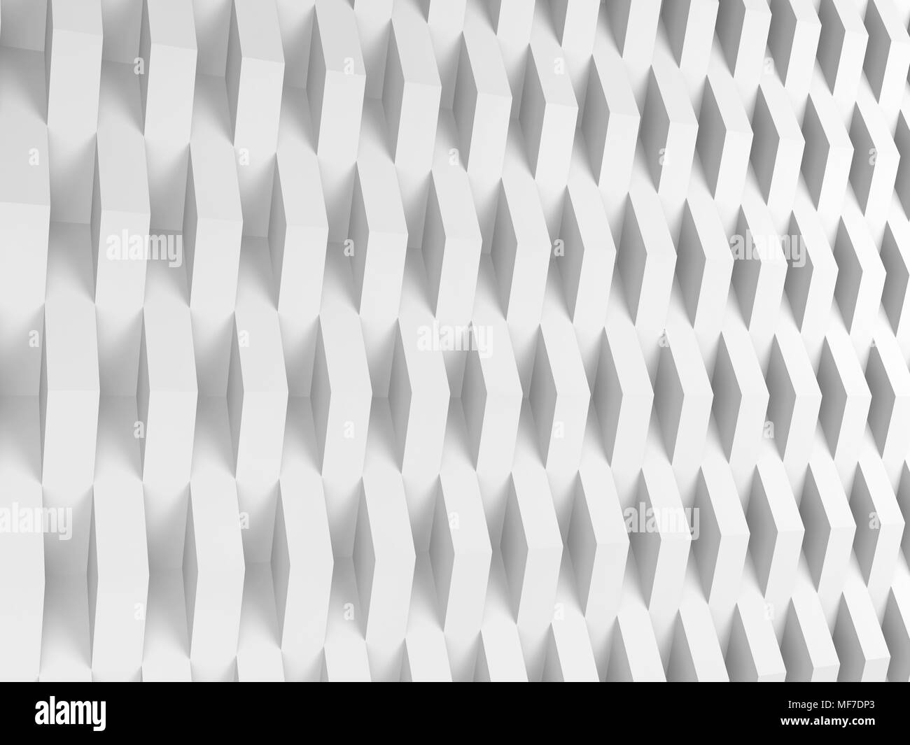 Abstract white digital background, geometric relief pattern, corners ...