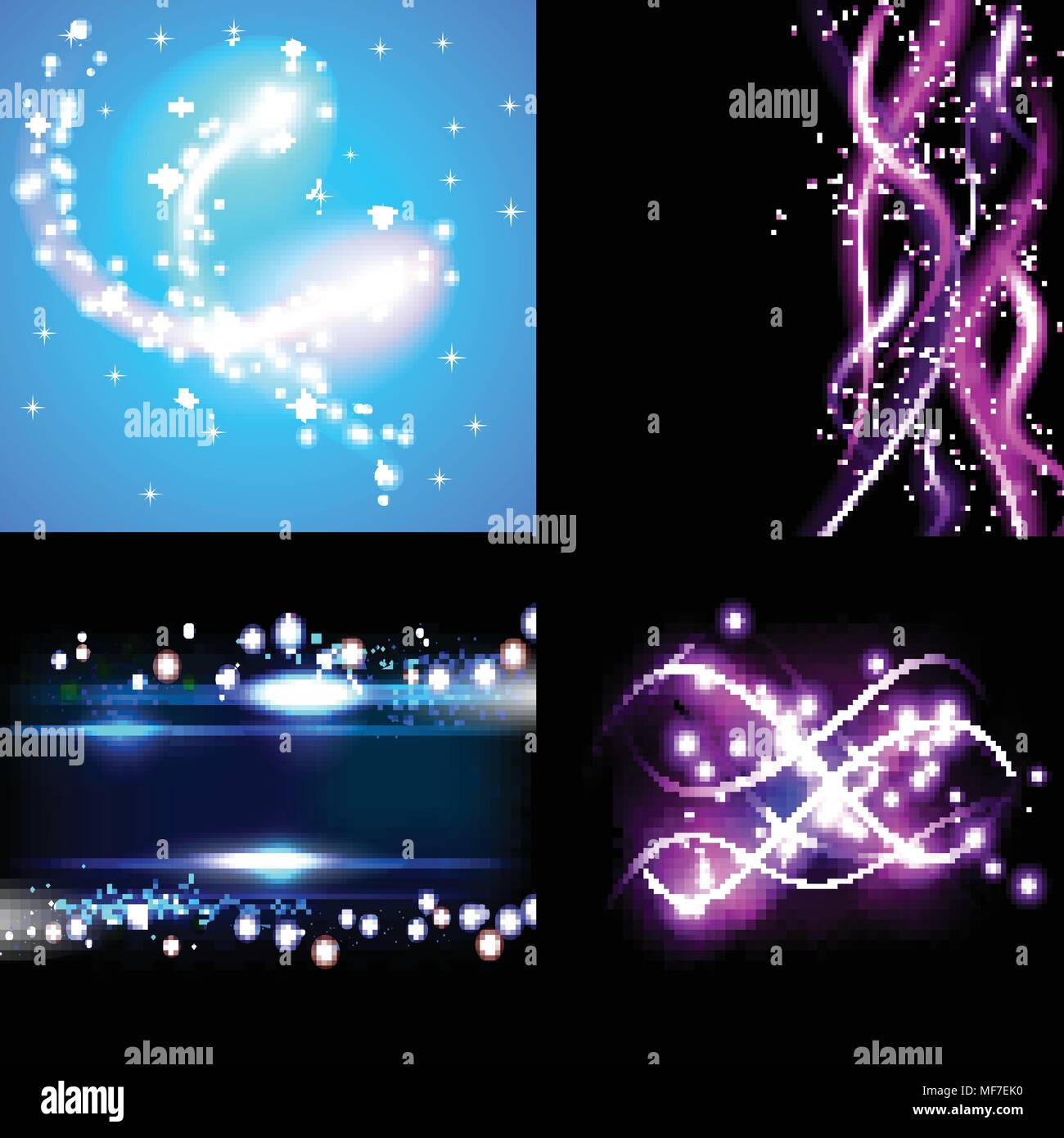 Set of Blurry abstract lines. Light effect. Sparkle background. Vector ...