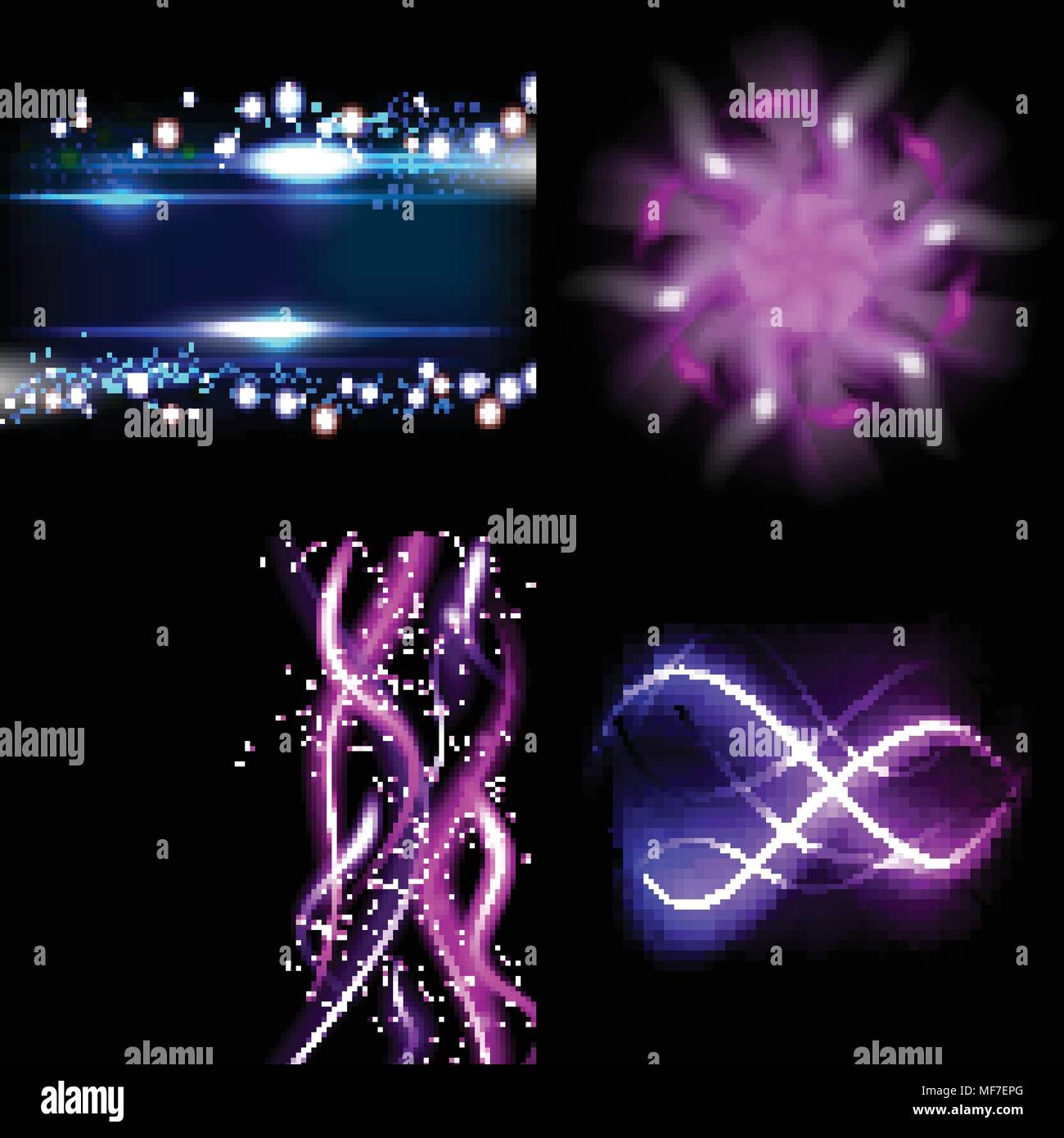 Set of Blurry abstract lines. Light effect. Sparkle background. Vector ...