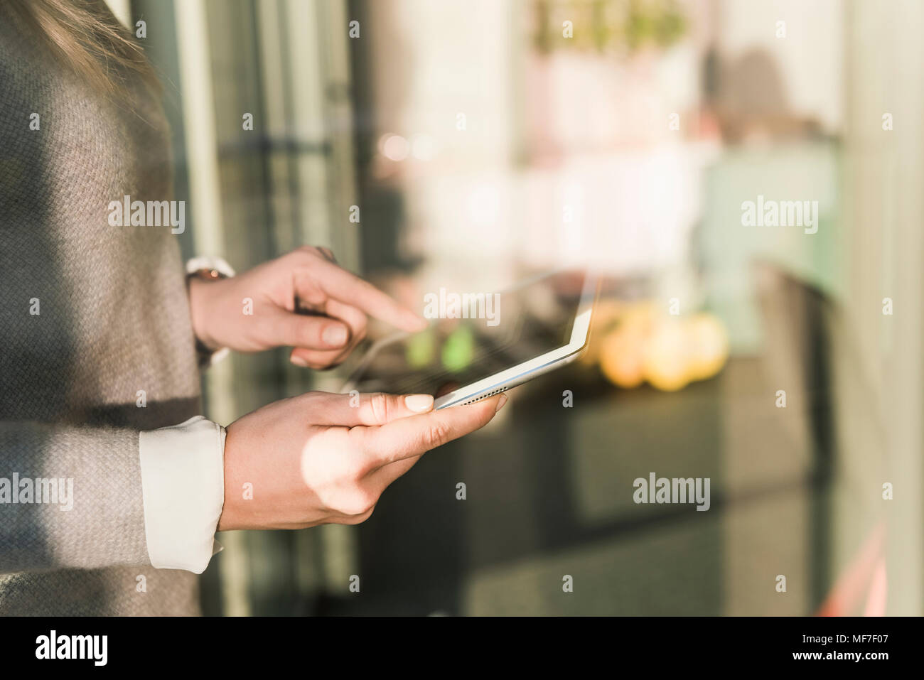 Closeup shot hands businesswoman using hi-res stock photography and ...