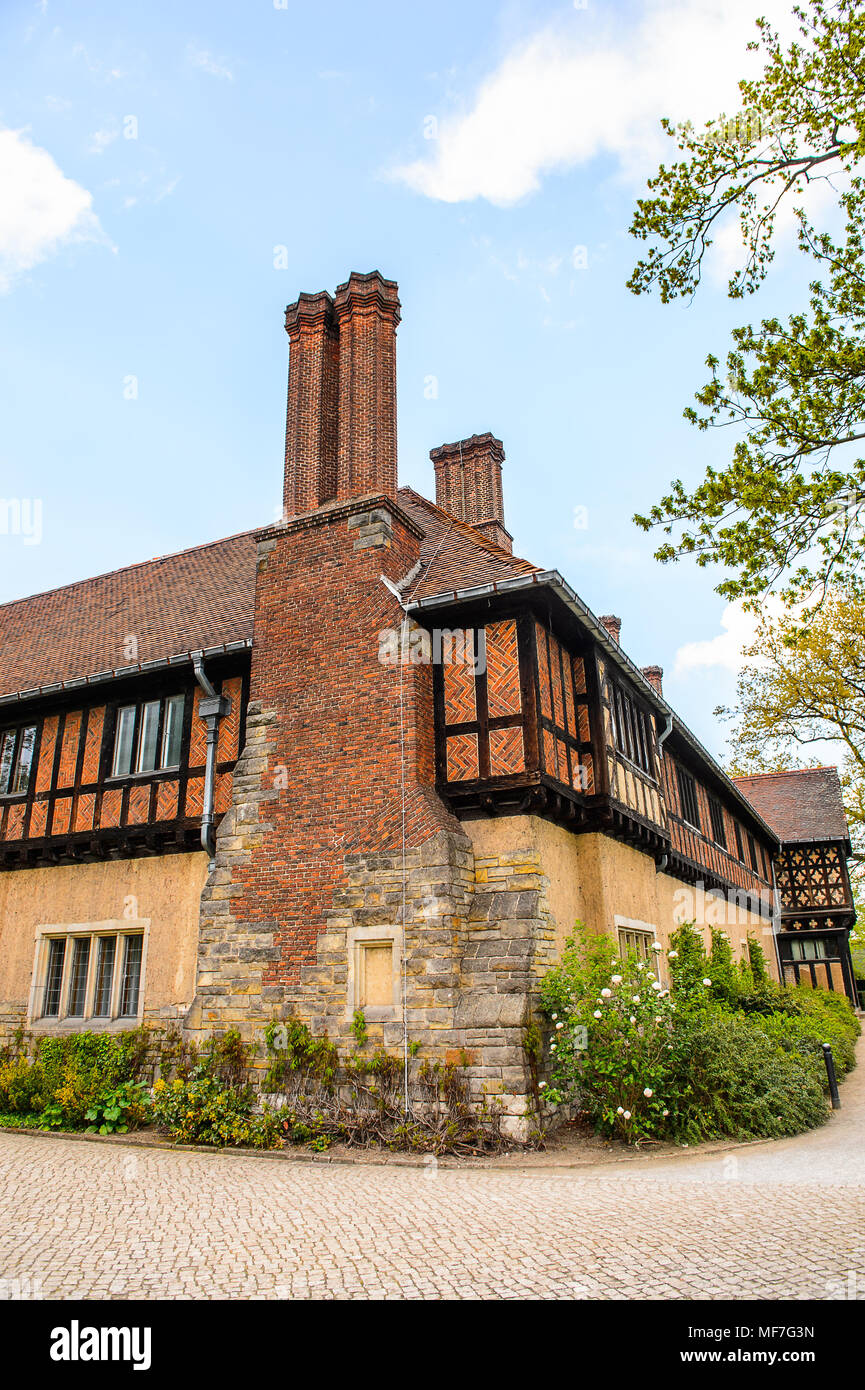 Courtyard of the Cecilienhof Palace, a palace in Potsdam, Brandenburg ...