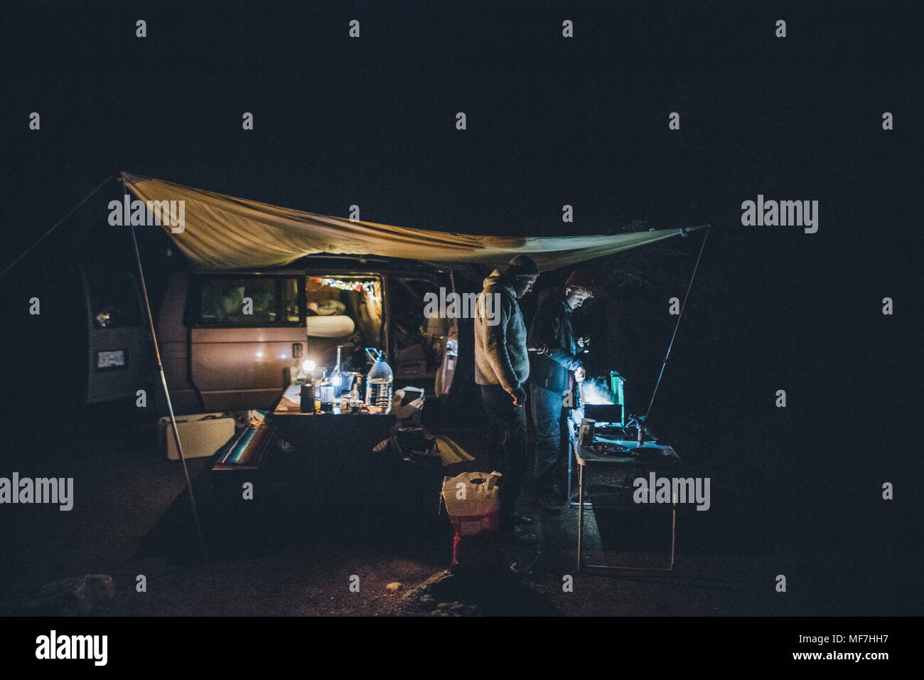 Tarp camping hi-res stock photography and images - Alamy