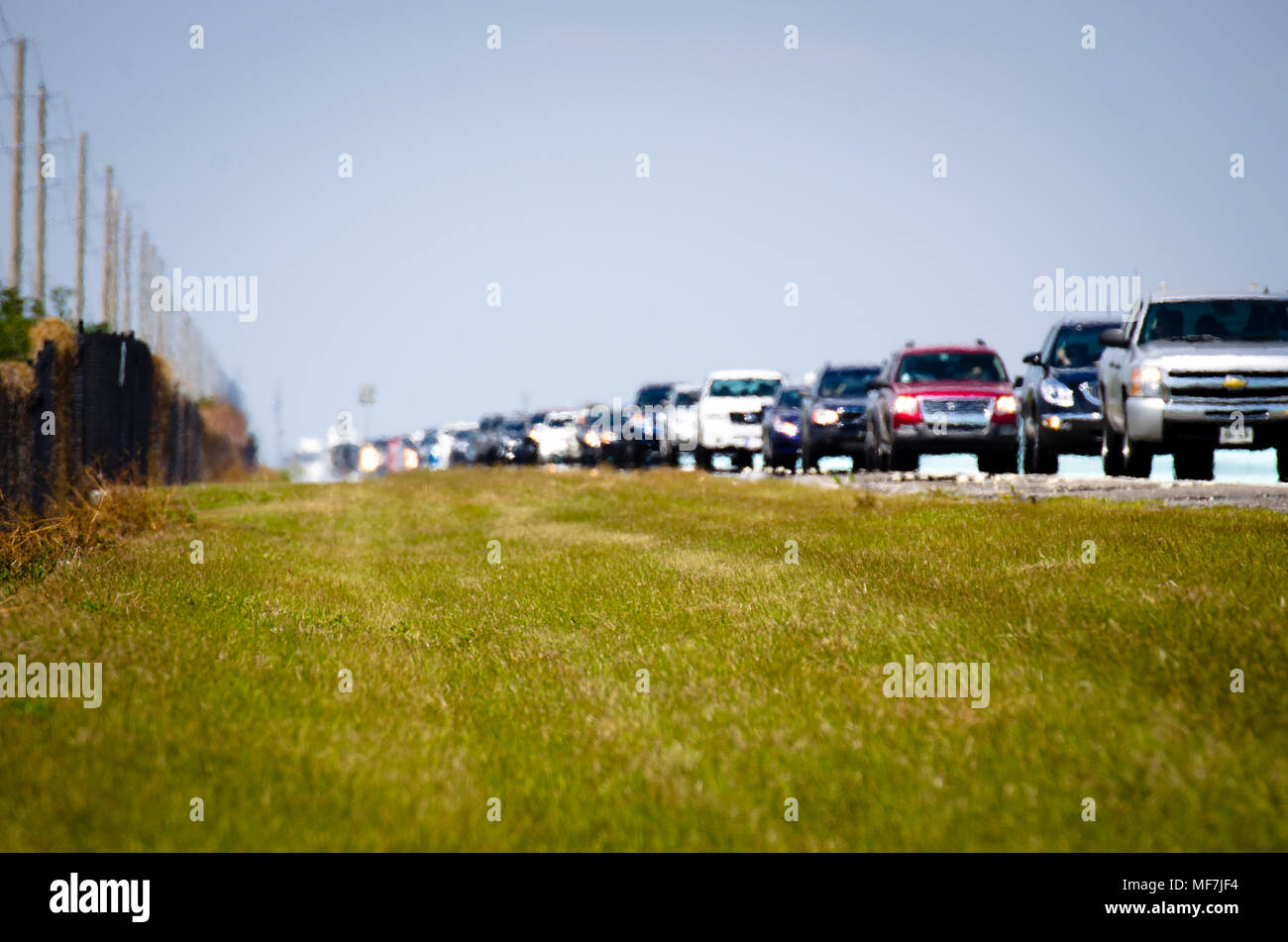 USA, Florida, Everglades National Park, Interstate 5, traffic jam Stock ...