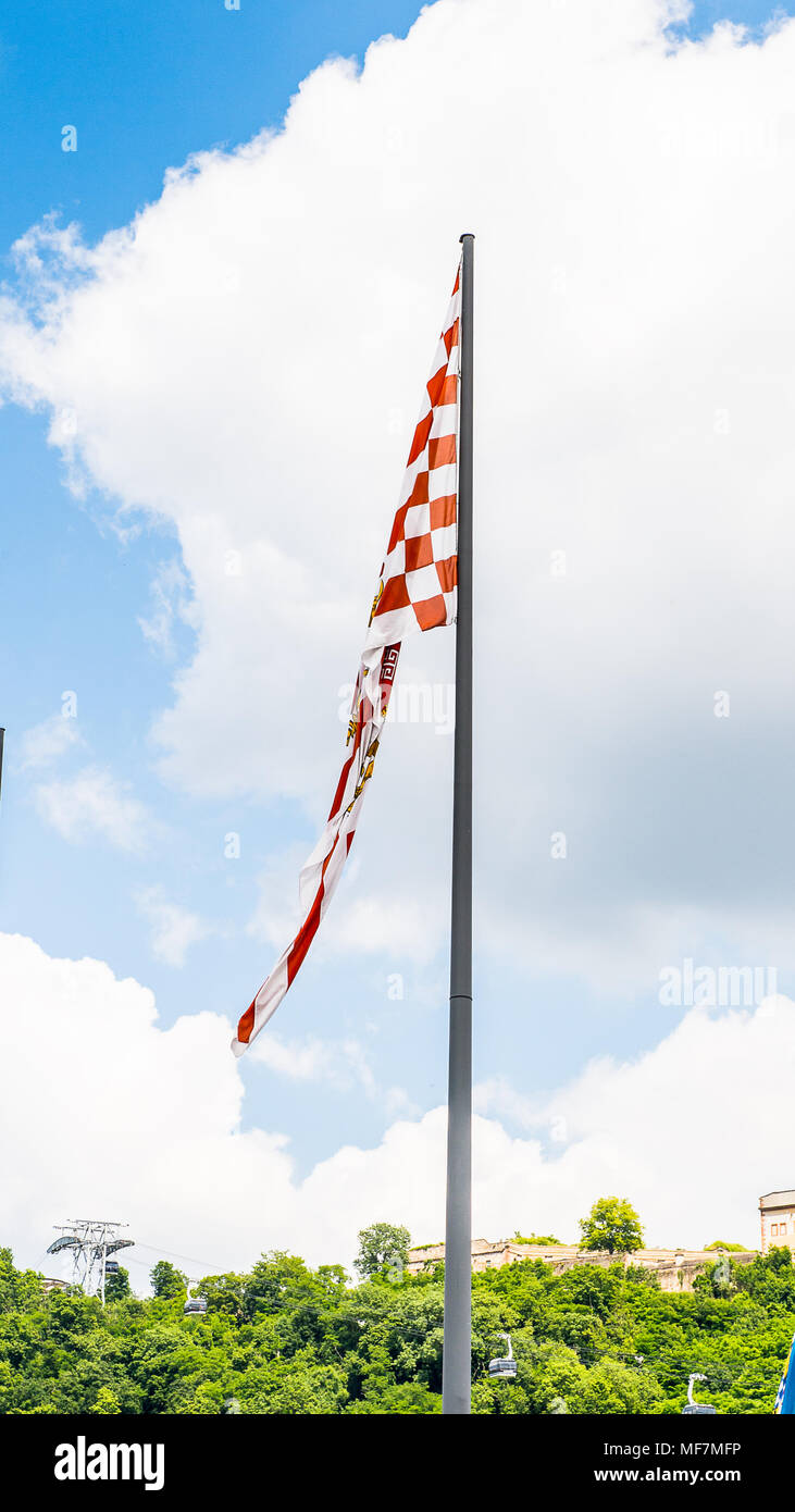 Flag of the Deutsches Eck (German Corner) of Koblenz, Germany Stock ...