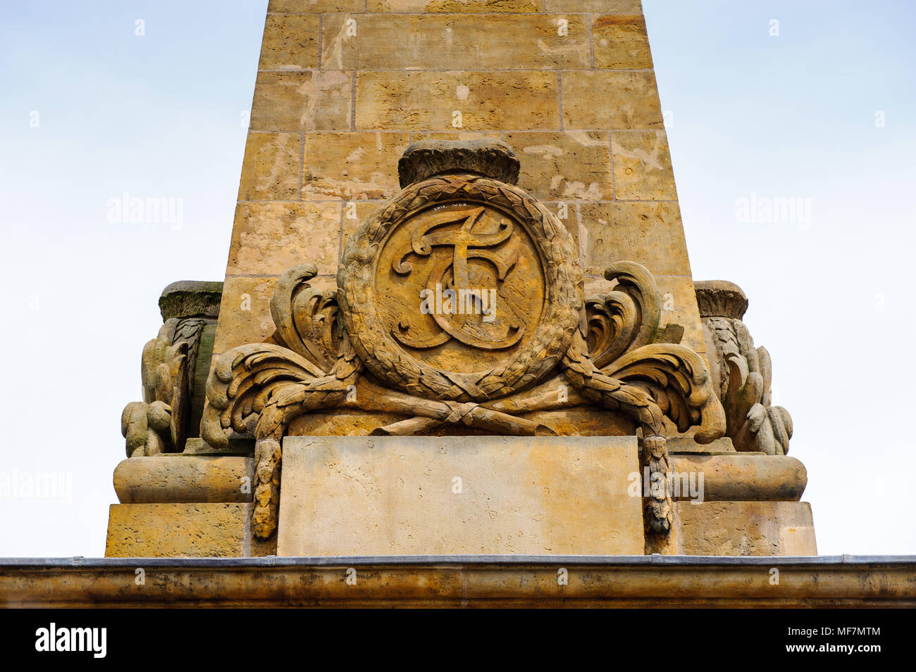 Obelisk on the Main market square of Erfurt, Germany. Erfurt is the ...